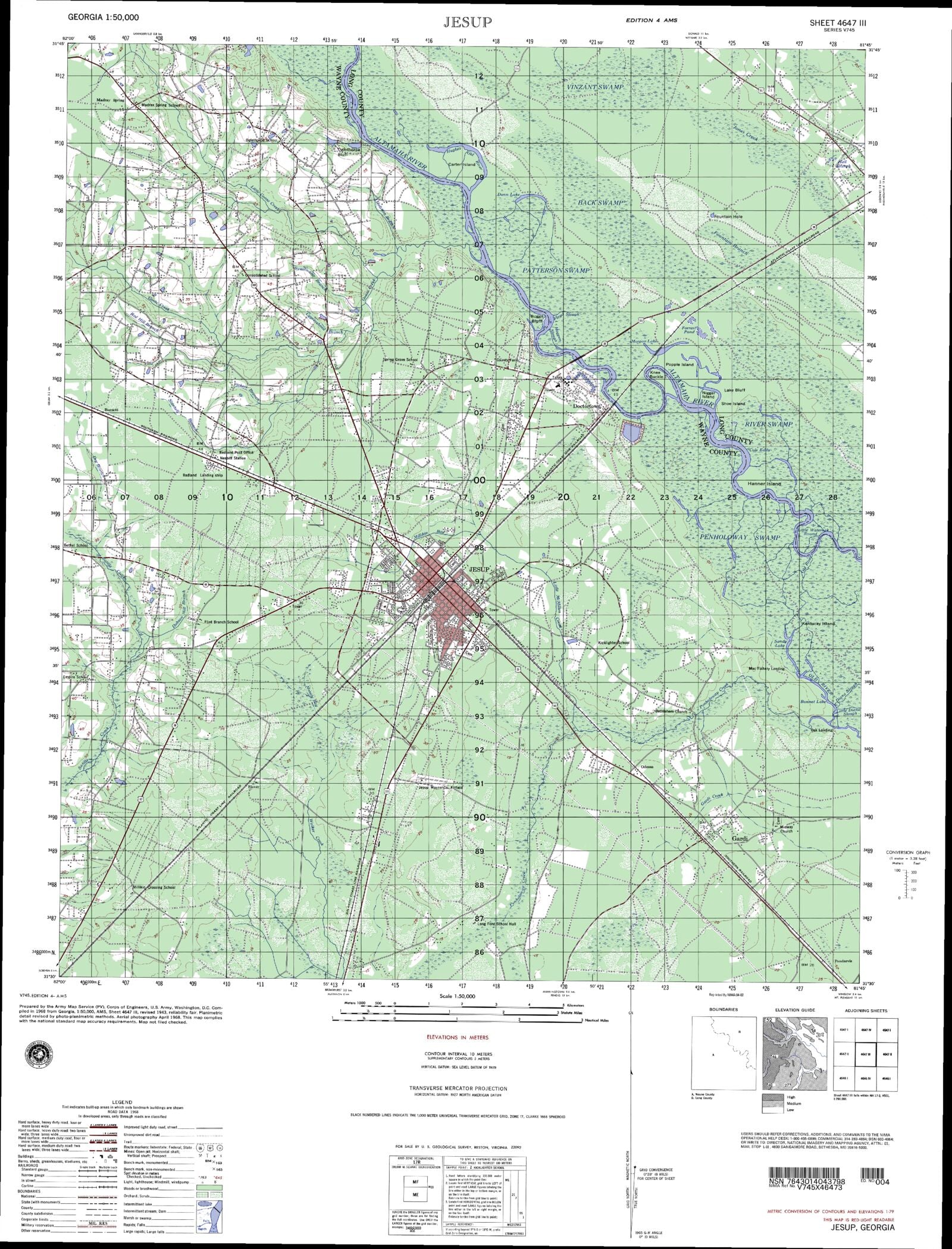 Jessup Georgia Military 1:50,000 Map – MyTopo Map Store