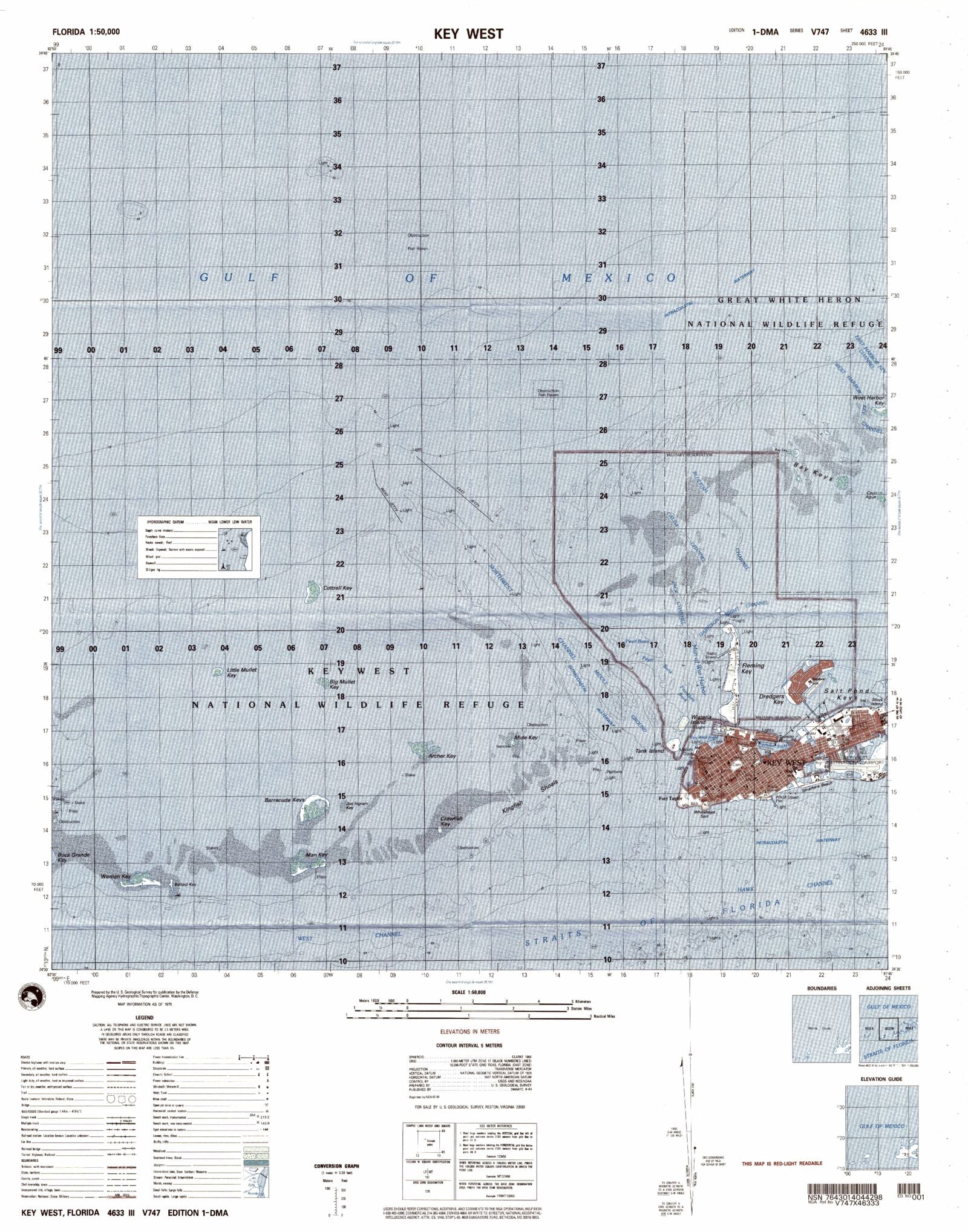 Key West Florida Military 1:50,000 Map – MyTopo Map Store
