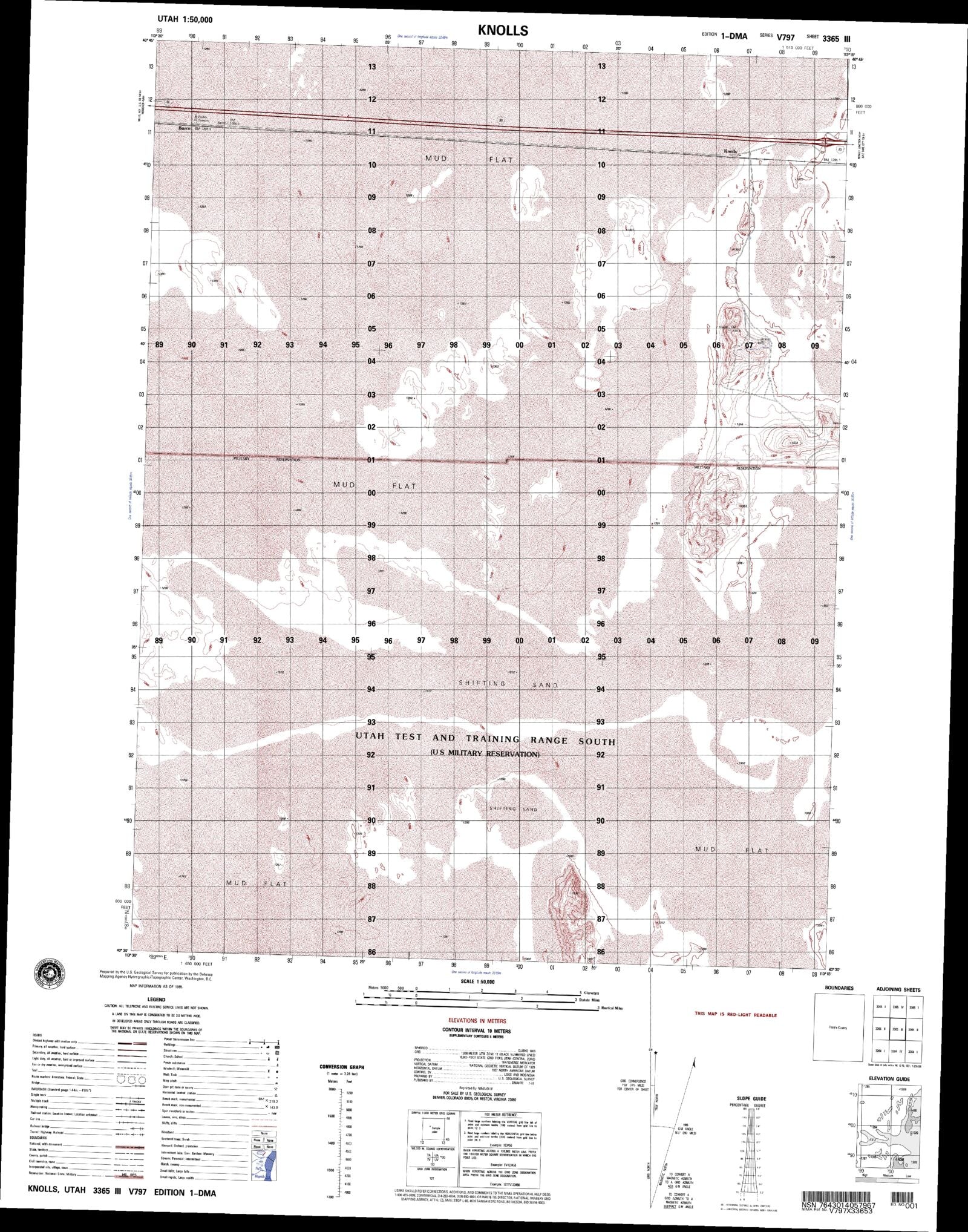 Knolls Utah Military 1:50,000 Map – MyTopo Map Store