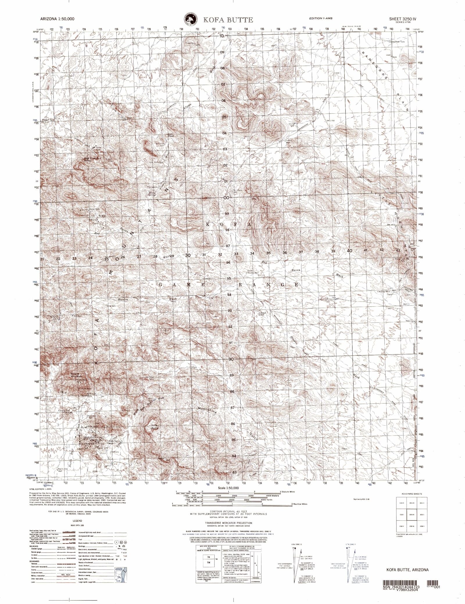Kofa Butte Arizona Military 1:50,000 Map – MyTopo Map Store
