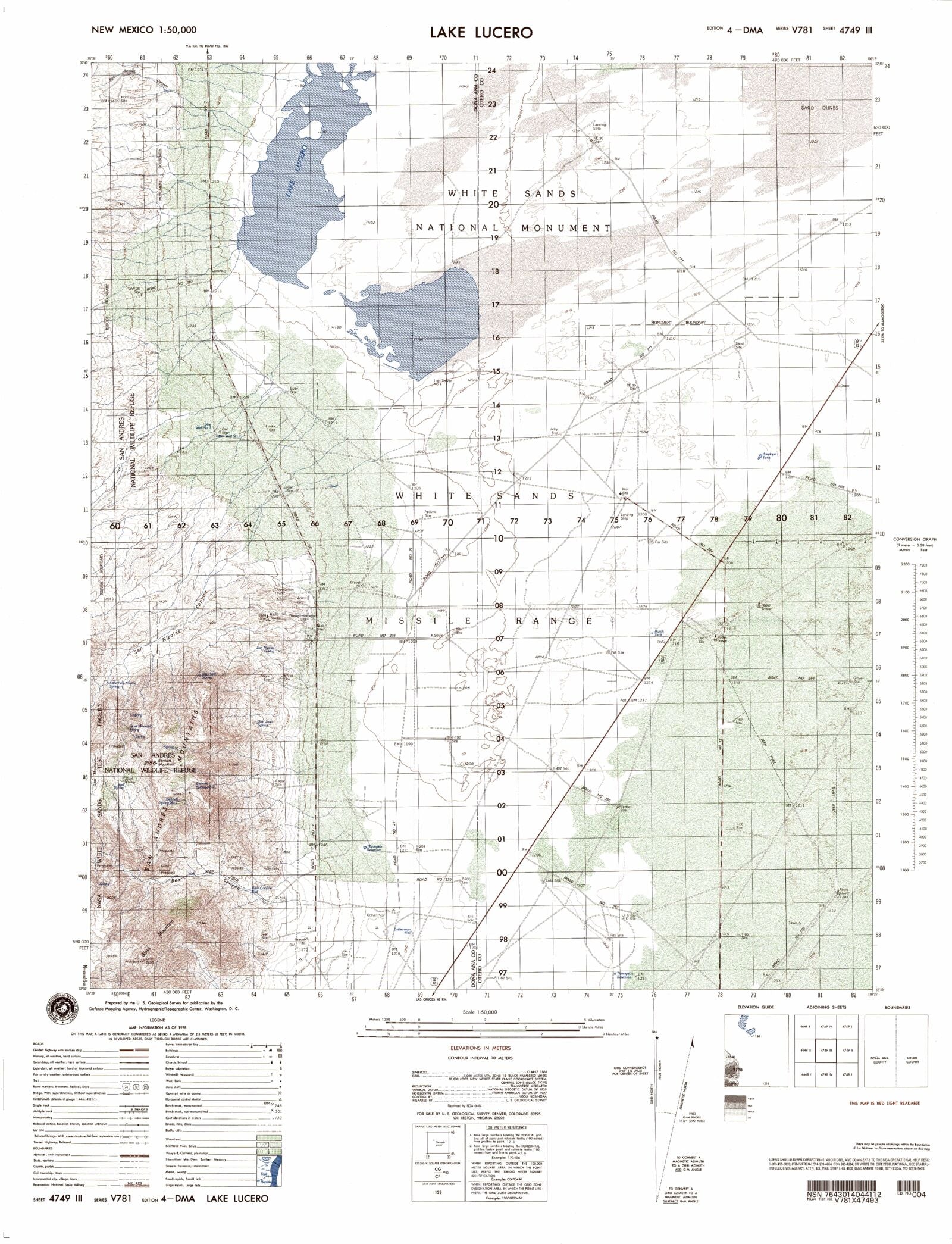 Lake Lucero New Mexico Military 1:50,000 Map – MyTopo Map Store