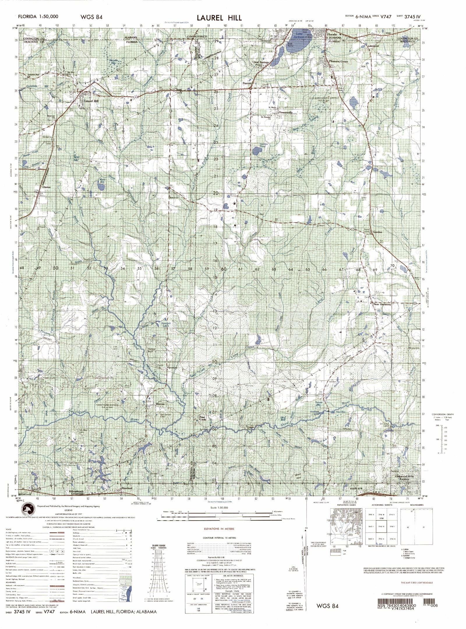 Laurel Hill Florida Military 1:50,000 Map – MyTopo Map Store