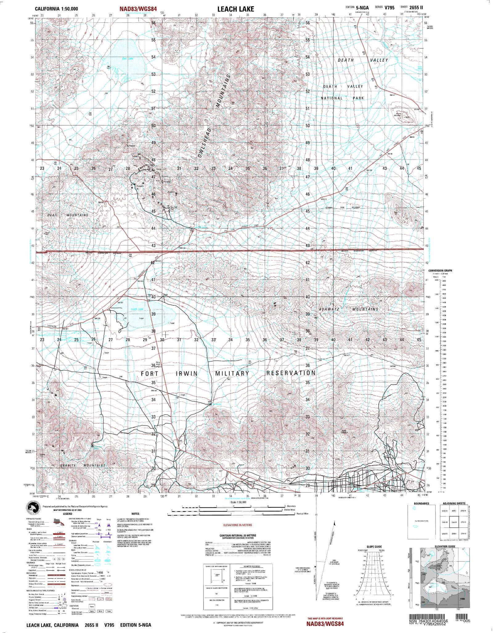 Leach Lake California Military 1:50,000 Map – MyTopo Map Store