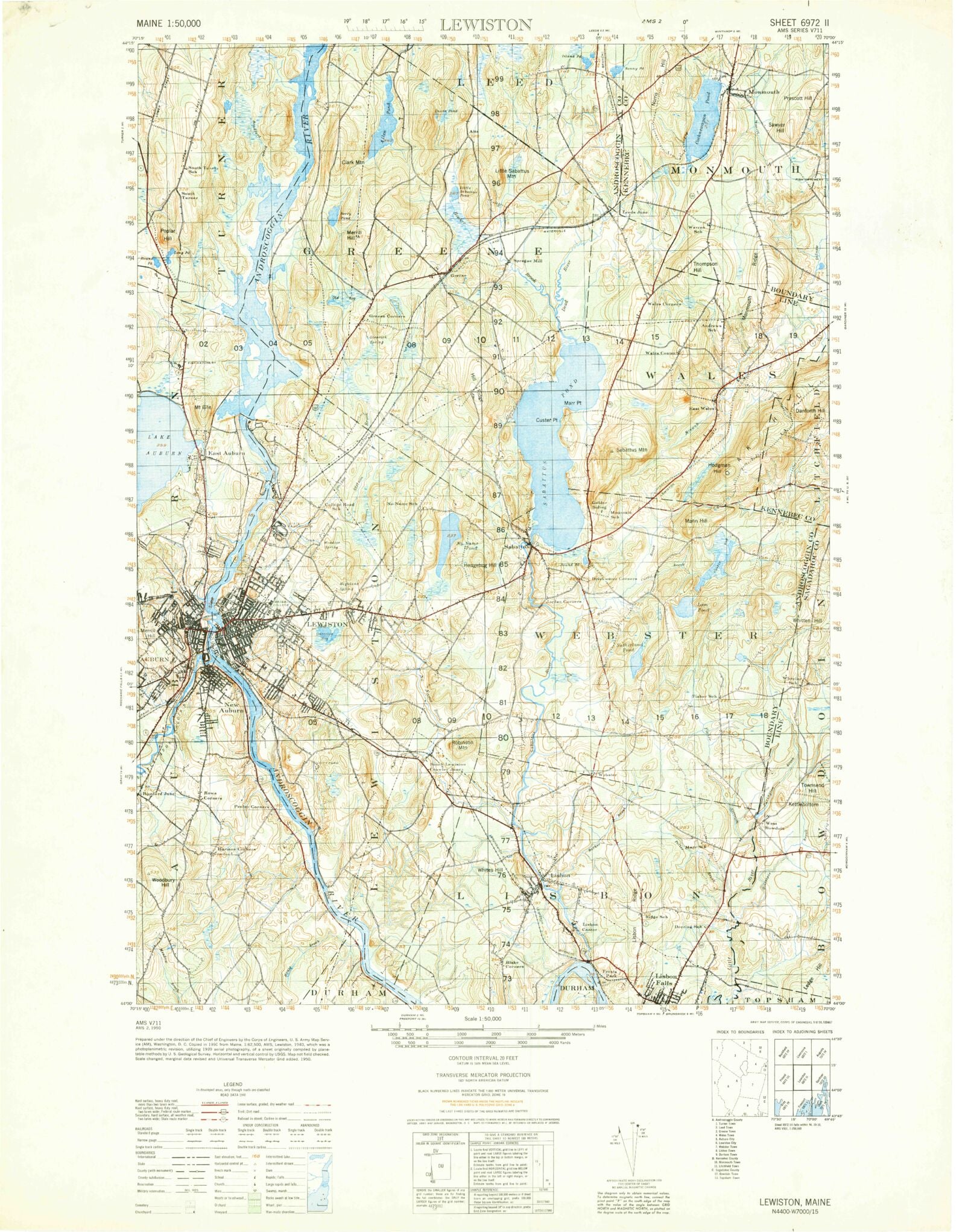 Lewiston Maine Military 1:50,000 Map – MyTopo Map Store