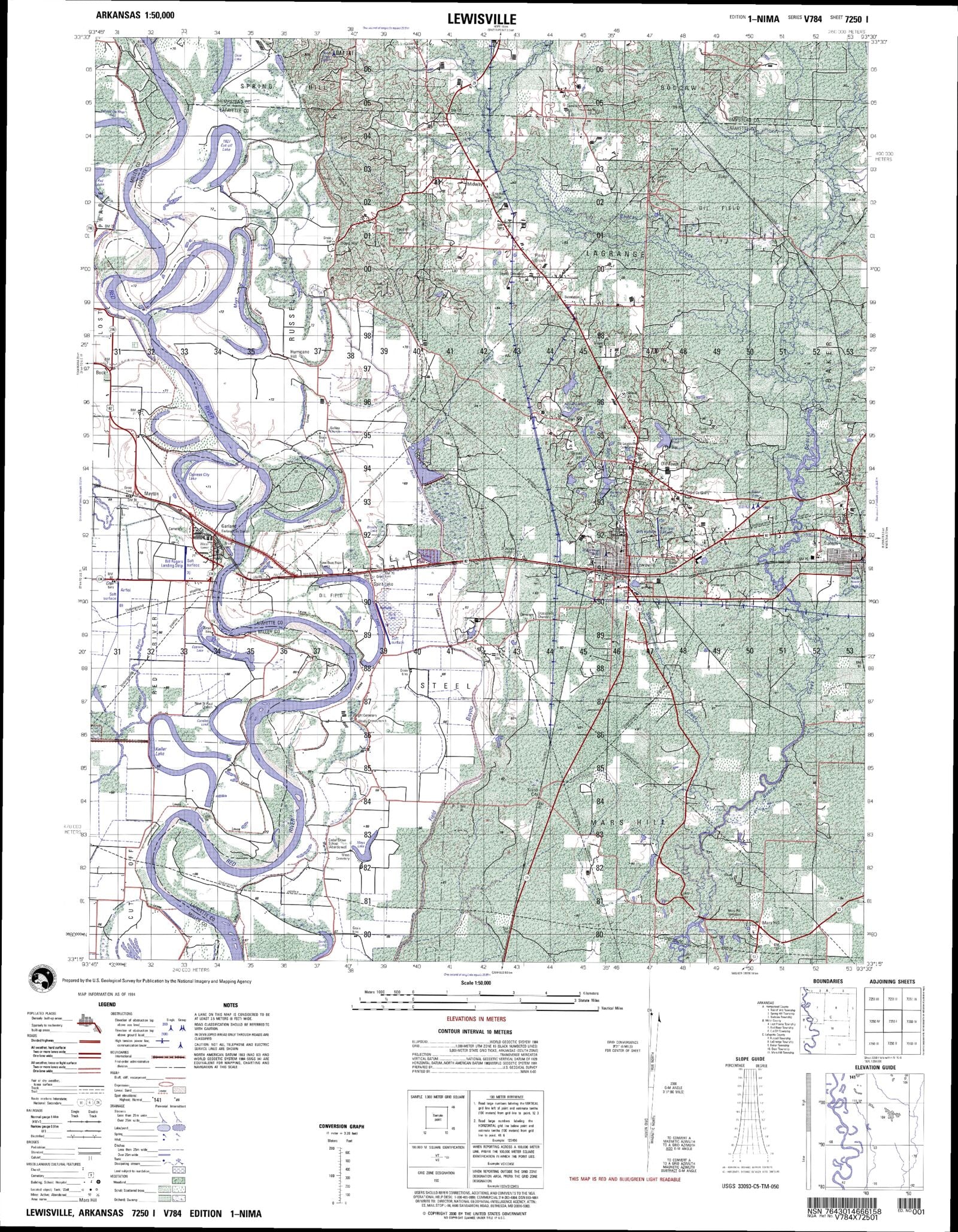 Lewisville Arkansas Military 1:50,000 Map – MyTopo Map Store