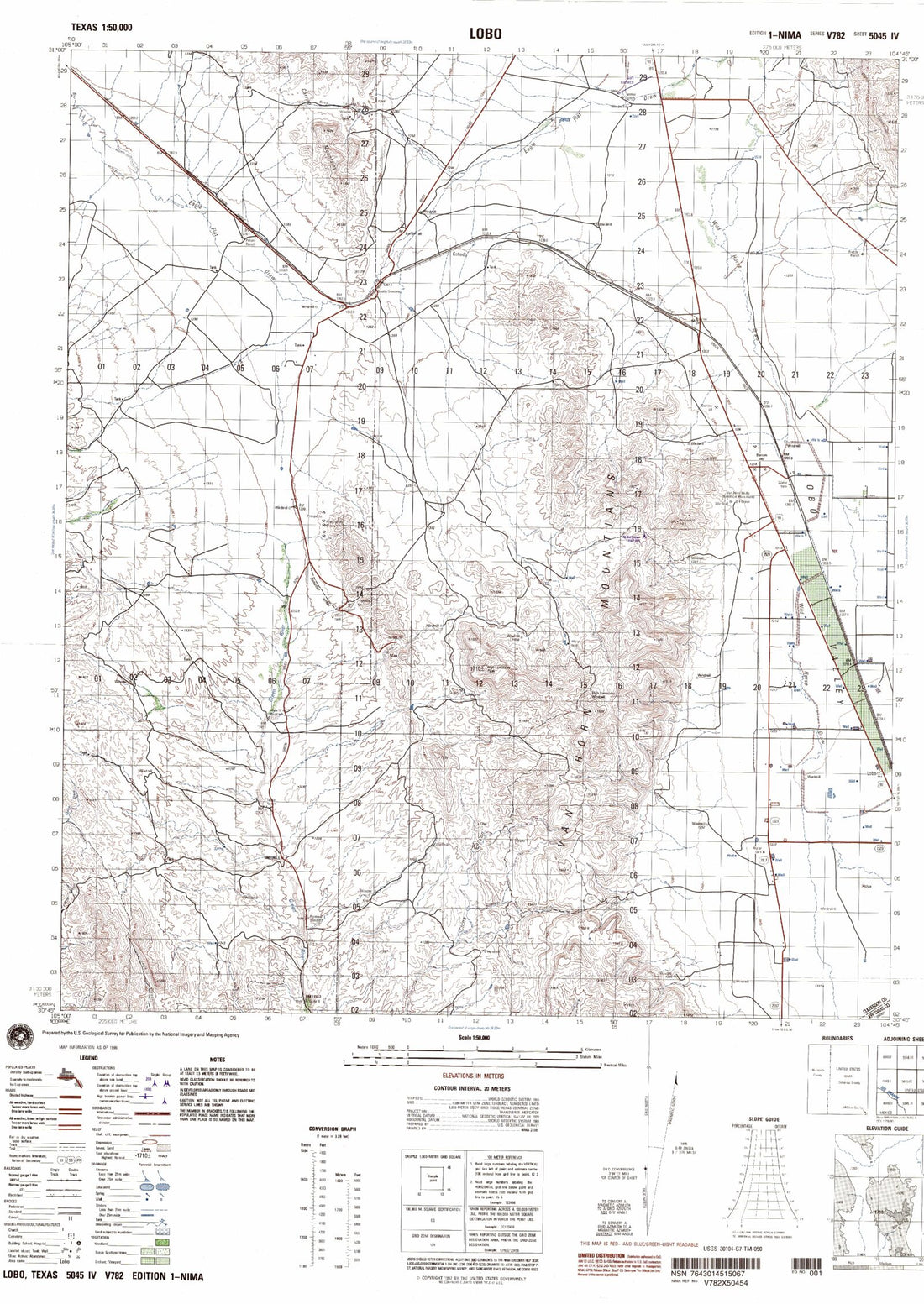 Lobo Texas Military 1:50,000 Map – MyTopo Map Store