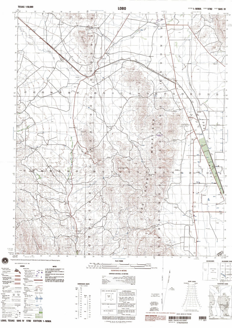 Lobo Texas Military 1:50,000 Map – MyTopo Map Store