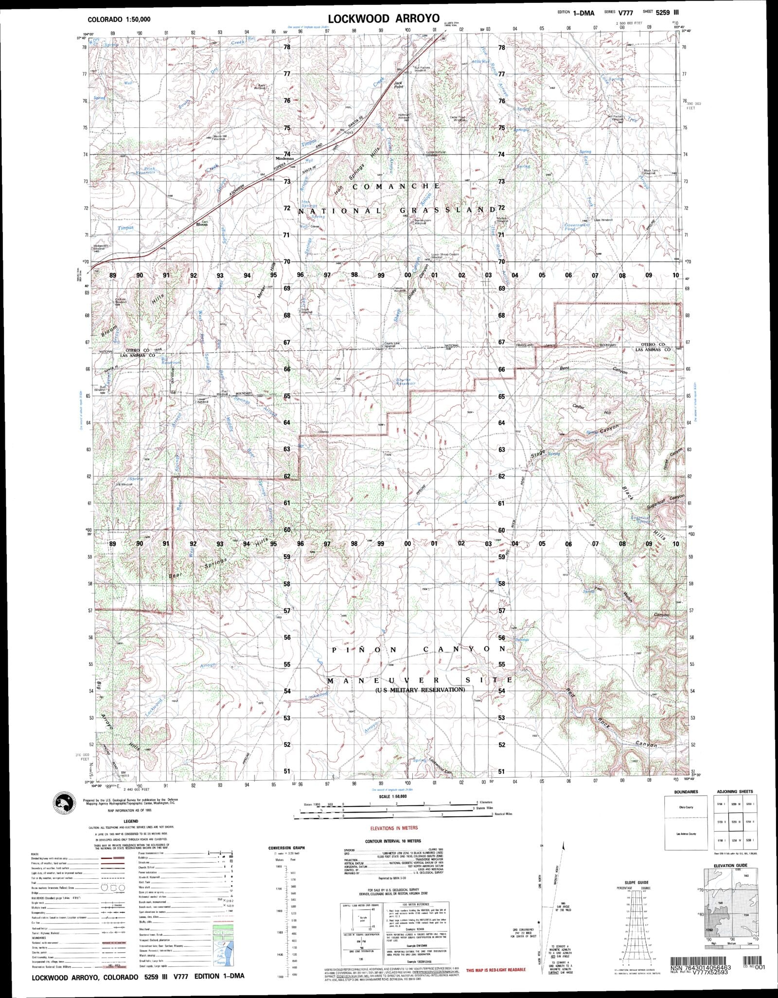 Lockwood Arroyo Colorado Military 1:50,000 Map – MyTopo Map Store
