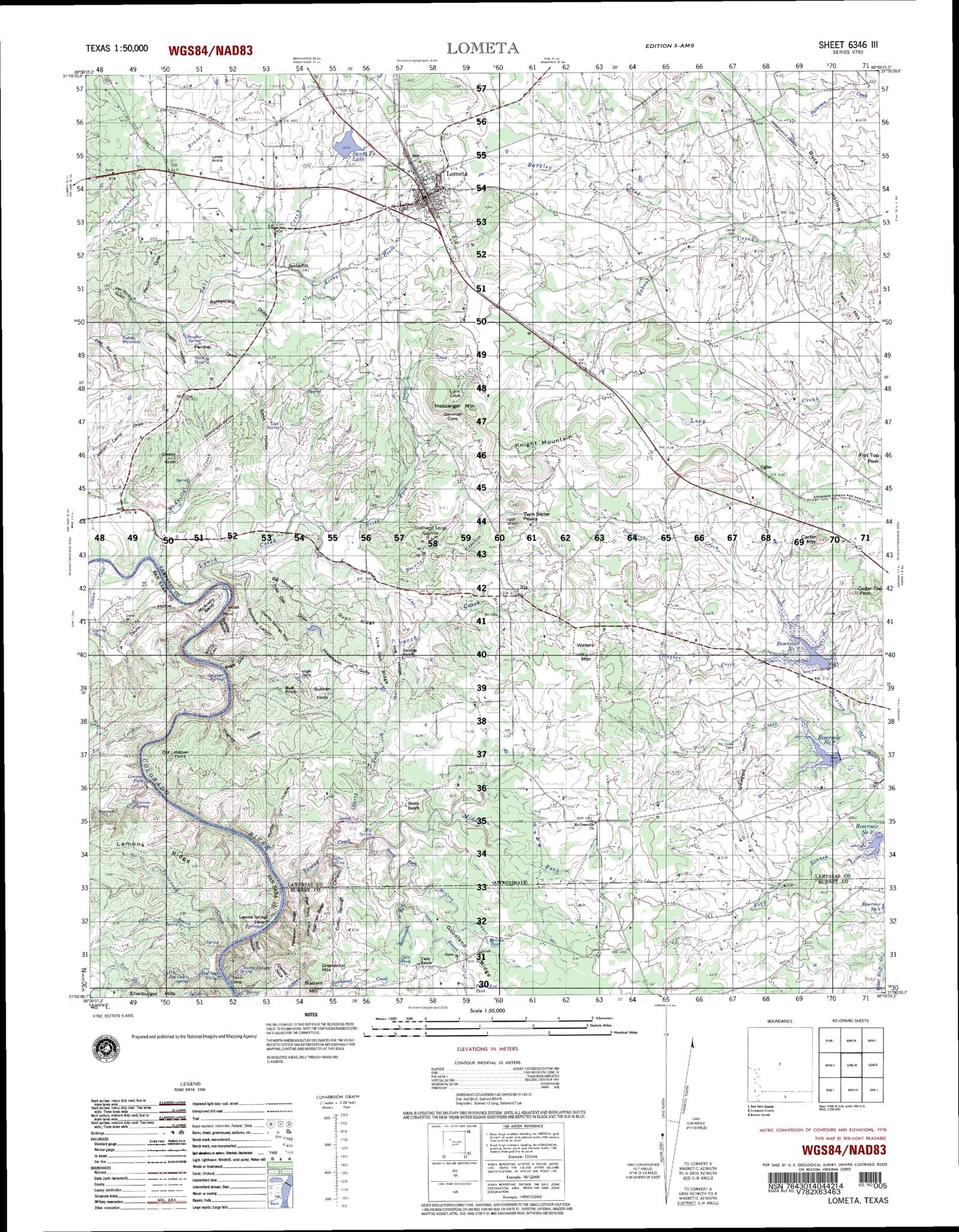 Lometa Texas Military 1:50,000 Map – MyTopo Map Store