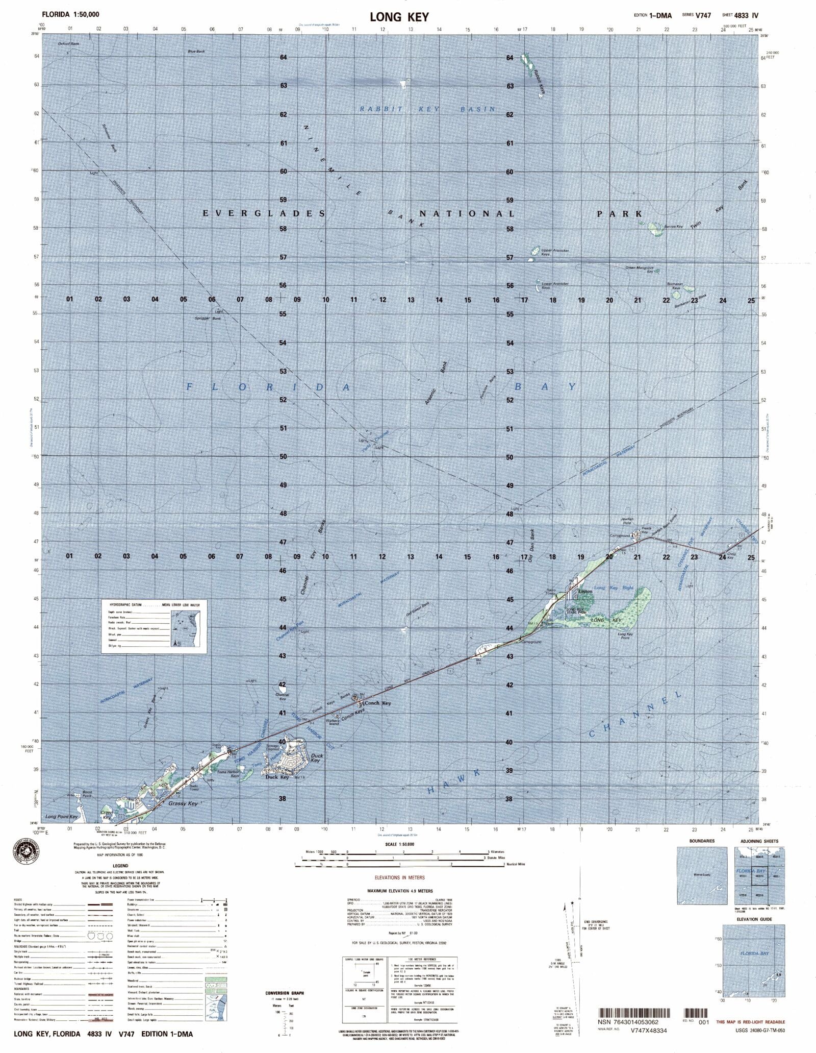 Long Key Florida Military 1:50,000 Map – MyTopo Map Store