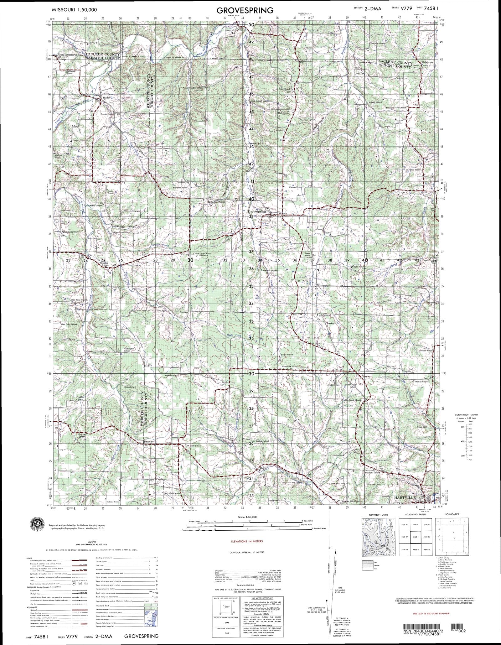 Long Lane Missouri Military 1:50,000 Map – MyTopo Map Store