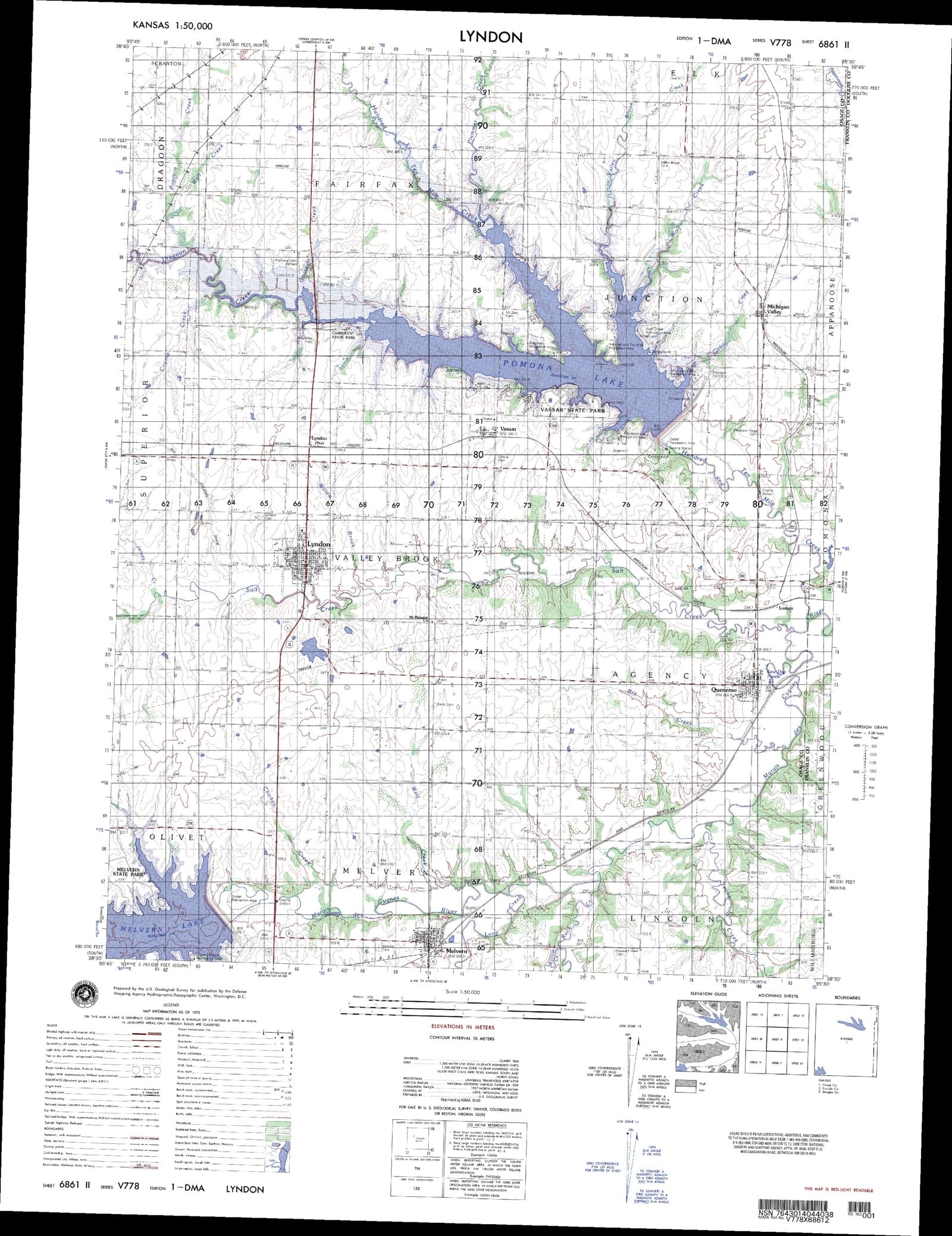 Lyndon Kansas Military 1:50,000 Map – MyTopo Map Store