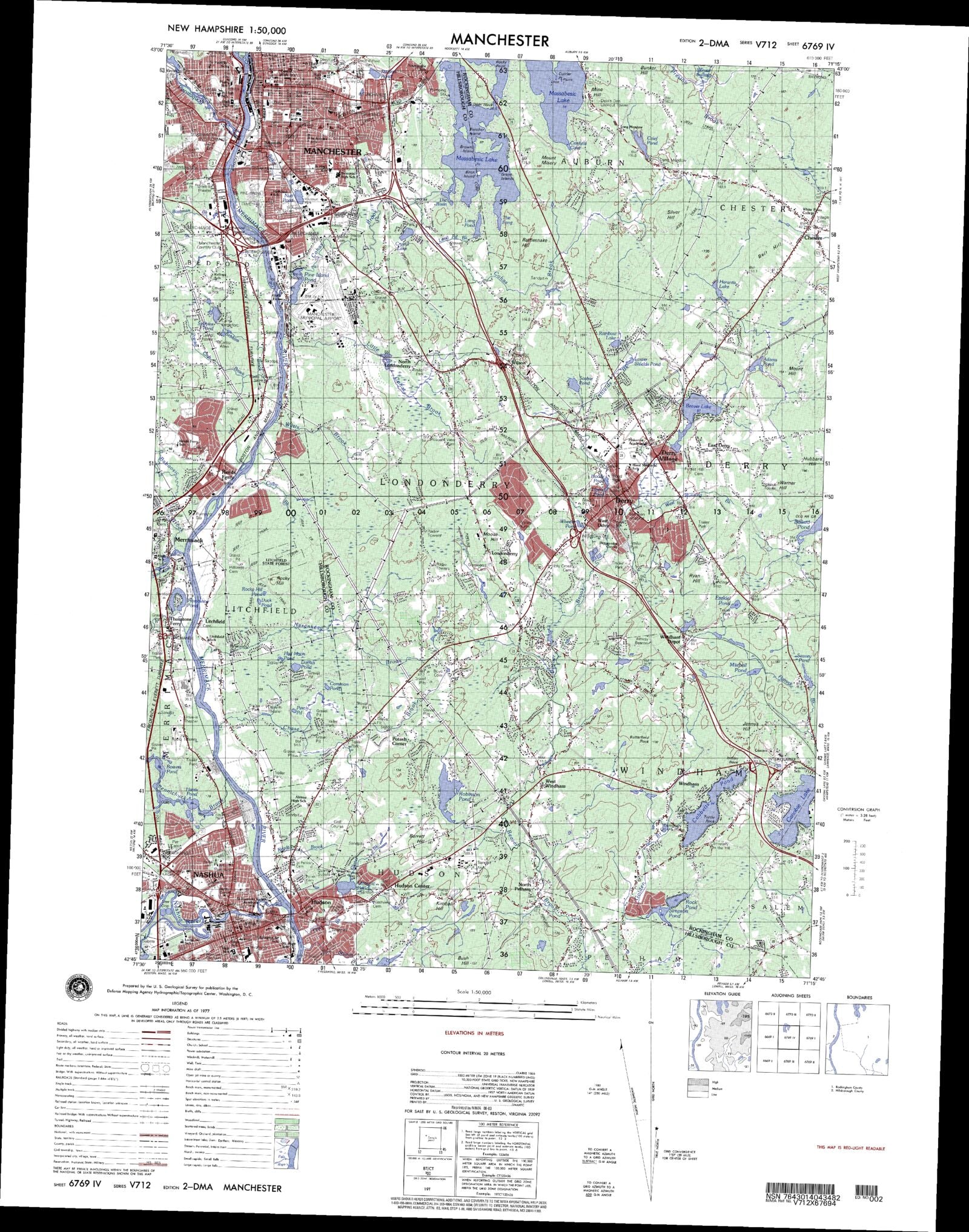 Manchester New Hampshire Military 1:50,000 Map – MyTopo Map Store