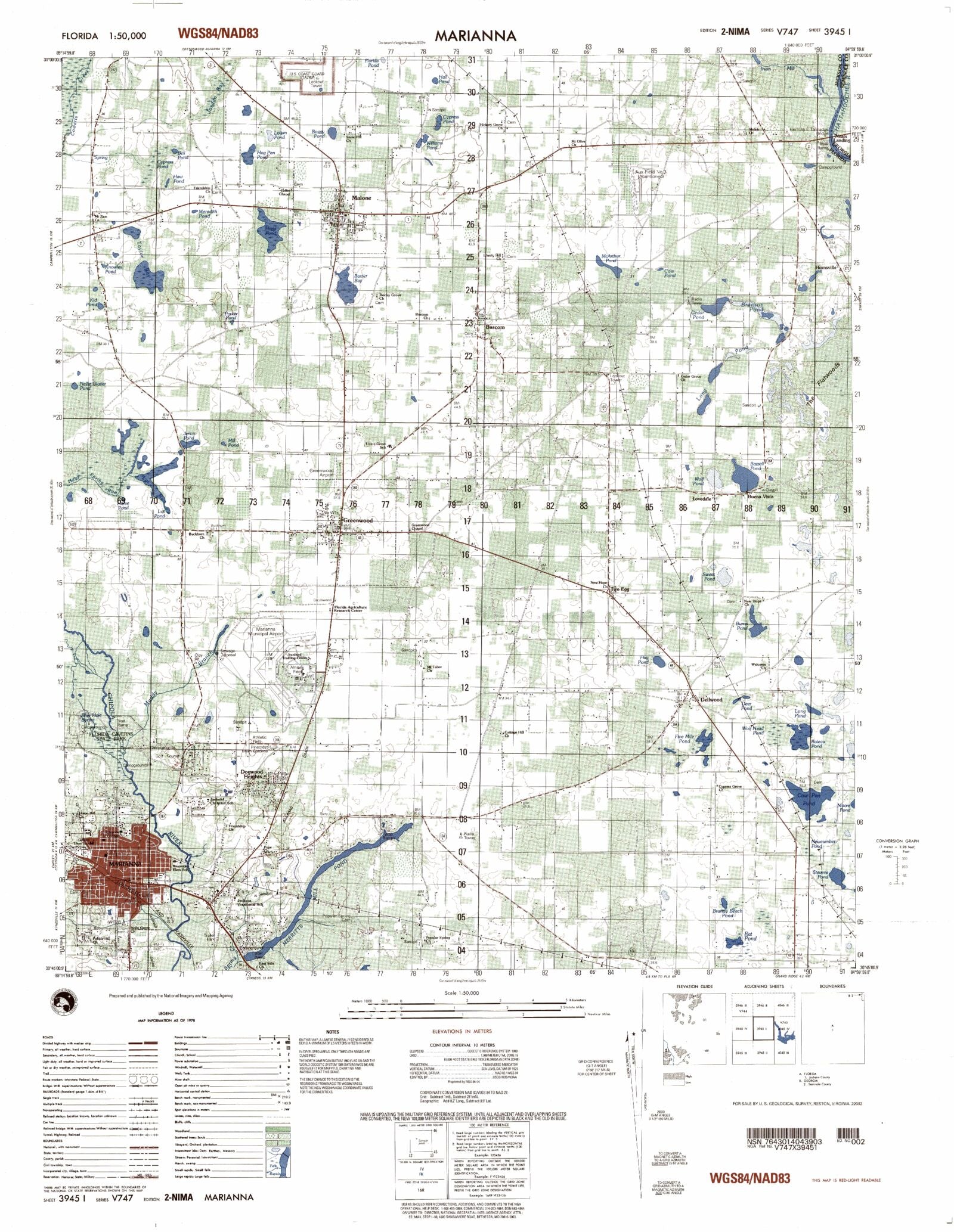 Marianna Florida Military 1:50,000 Map – MyTopo Map Store