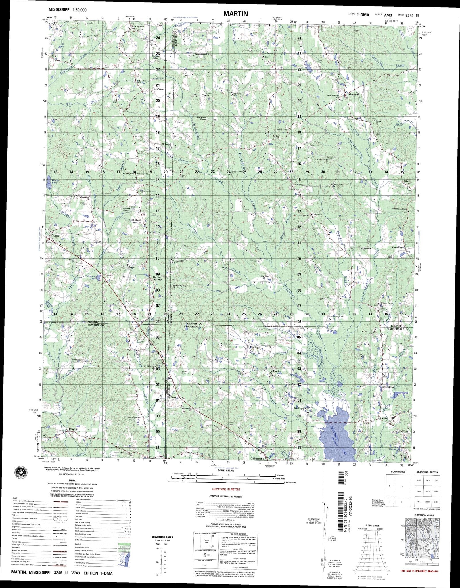 Martin Mississippi Military 1:50,000 Map – MyTopo Map Store