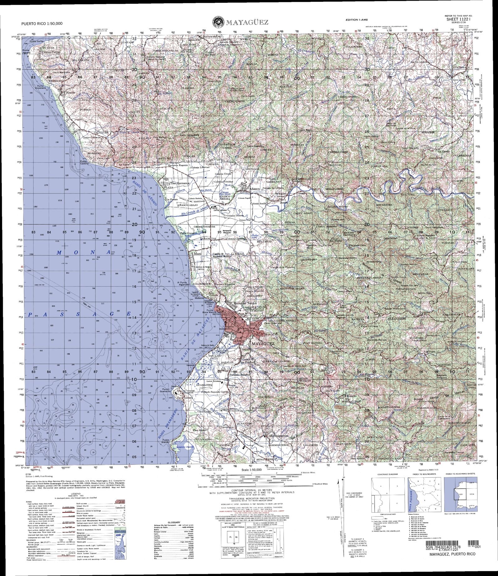 Mayaguez Puerto Rico Military 1:50,000 Map – MyTopo Map Store