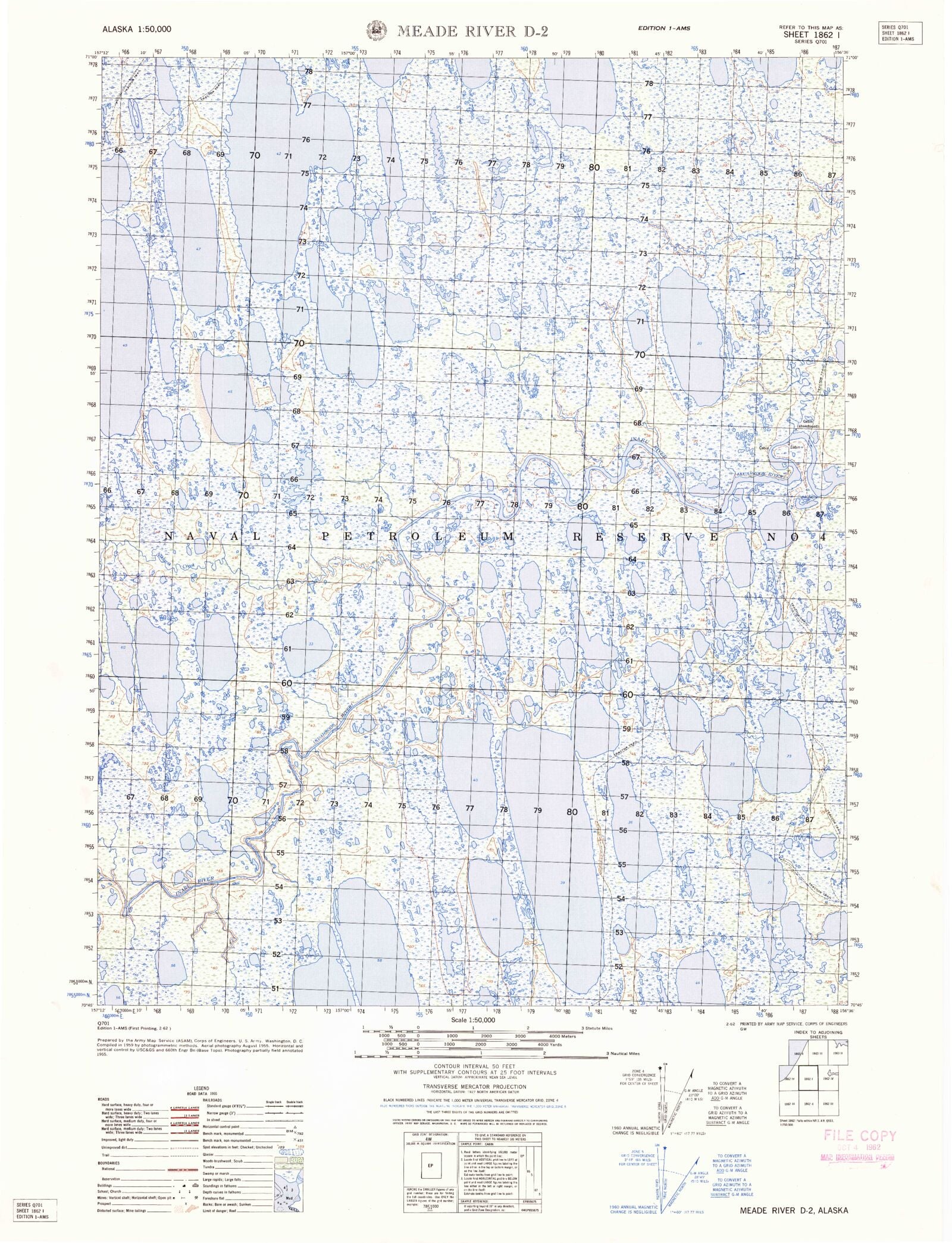 Meade River D-2 Alaska Military 1:50,000 Map – MyTopo Map Store
