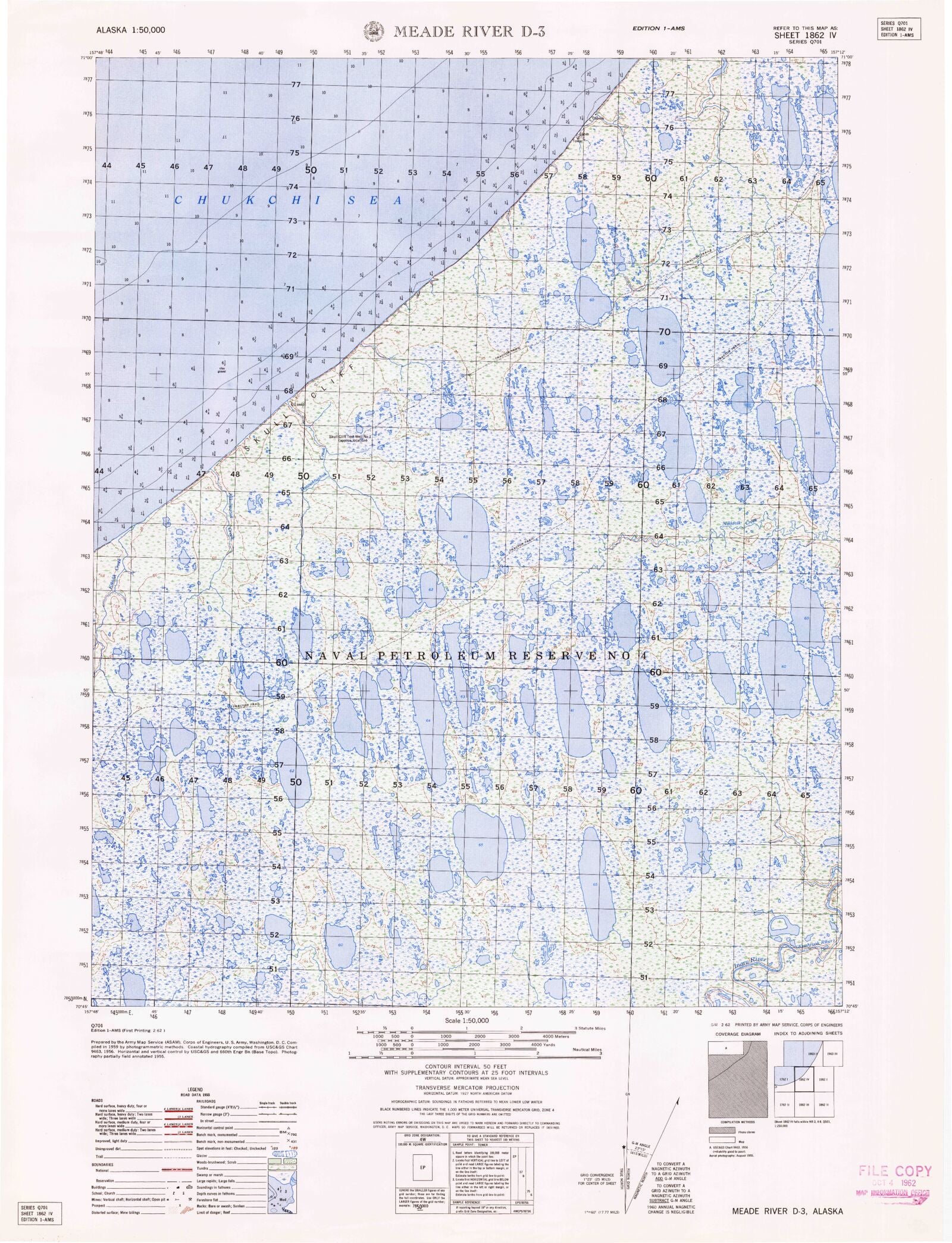 Meade River D-3 Alaska Military 1:50,000 Map – MyTopo Map Store