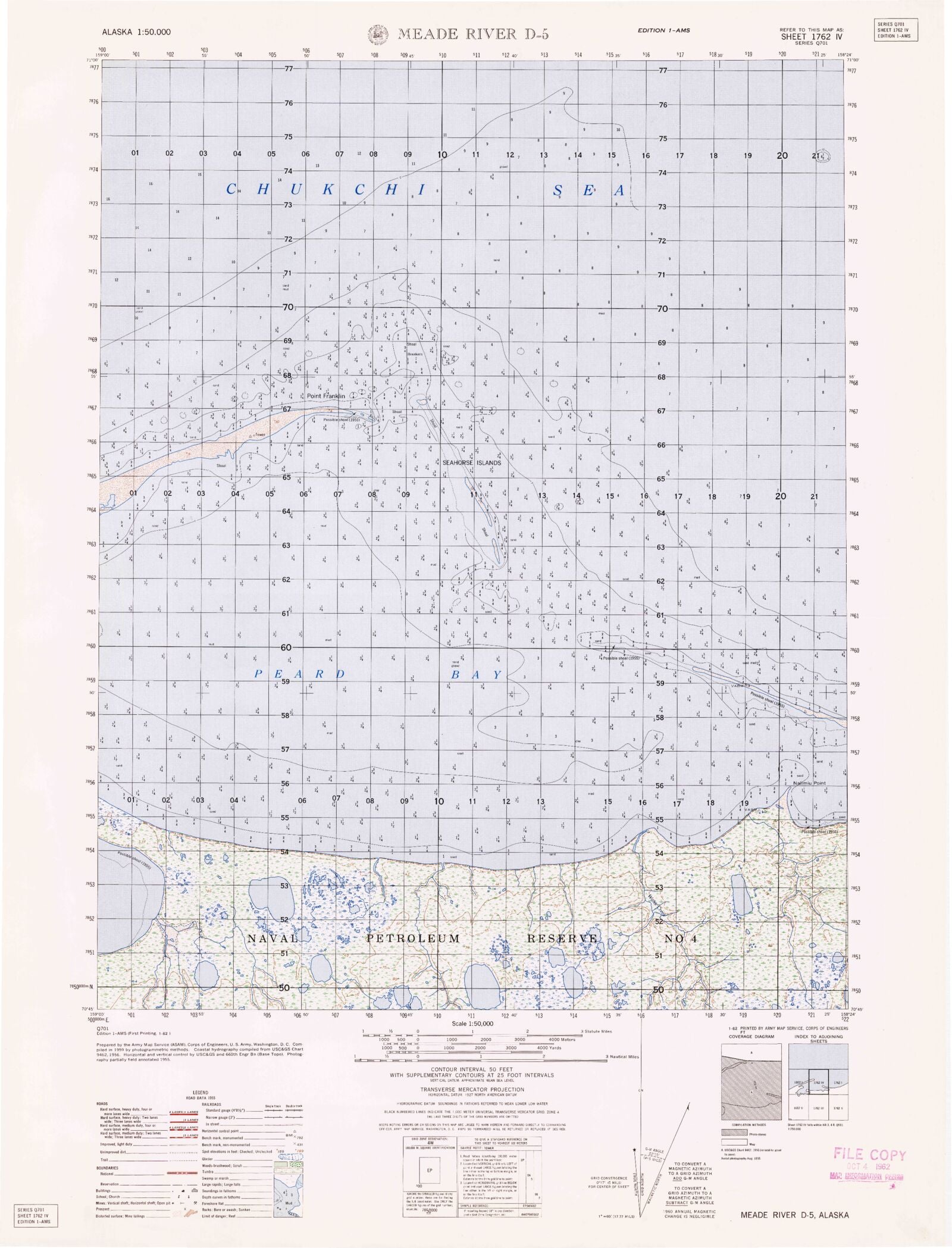 Meade River D-5 Alaska Military 1:50,000 Map – MyTopo Map Store