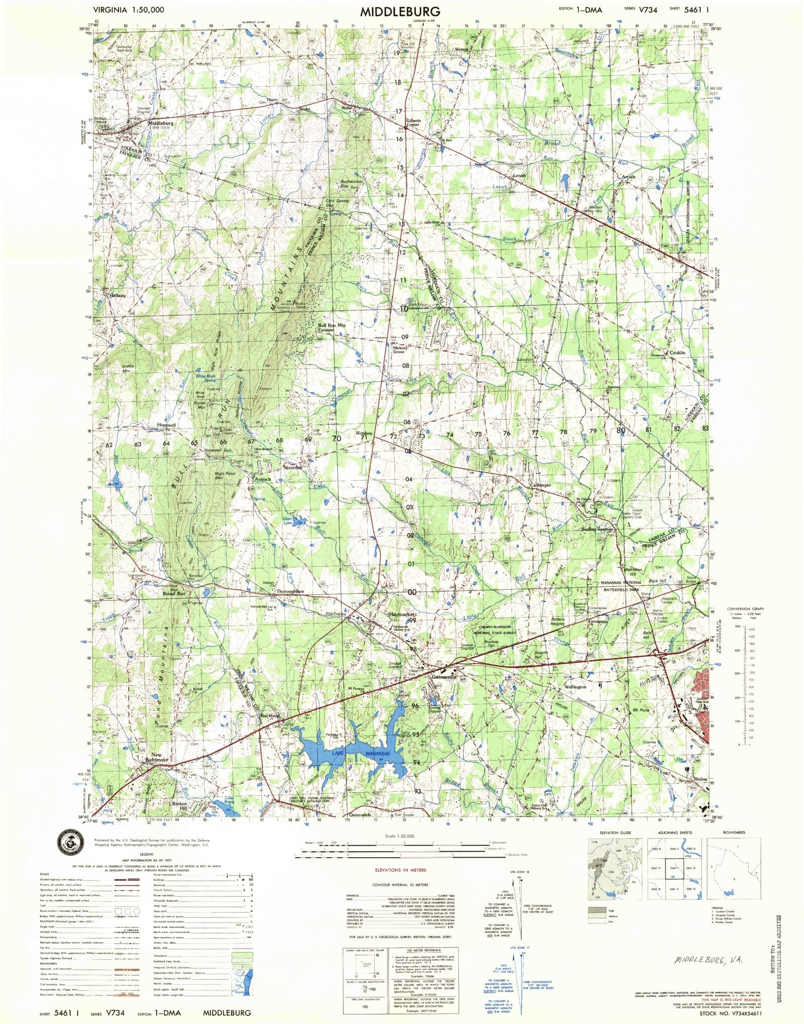 Middleburg Virginia Military 1:50,000 Map – MyTopo Map Store