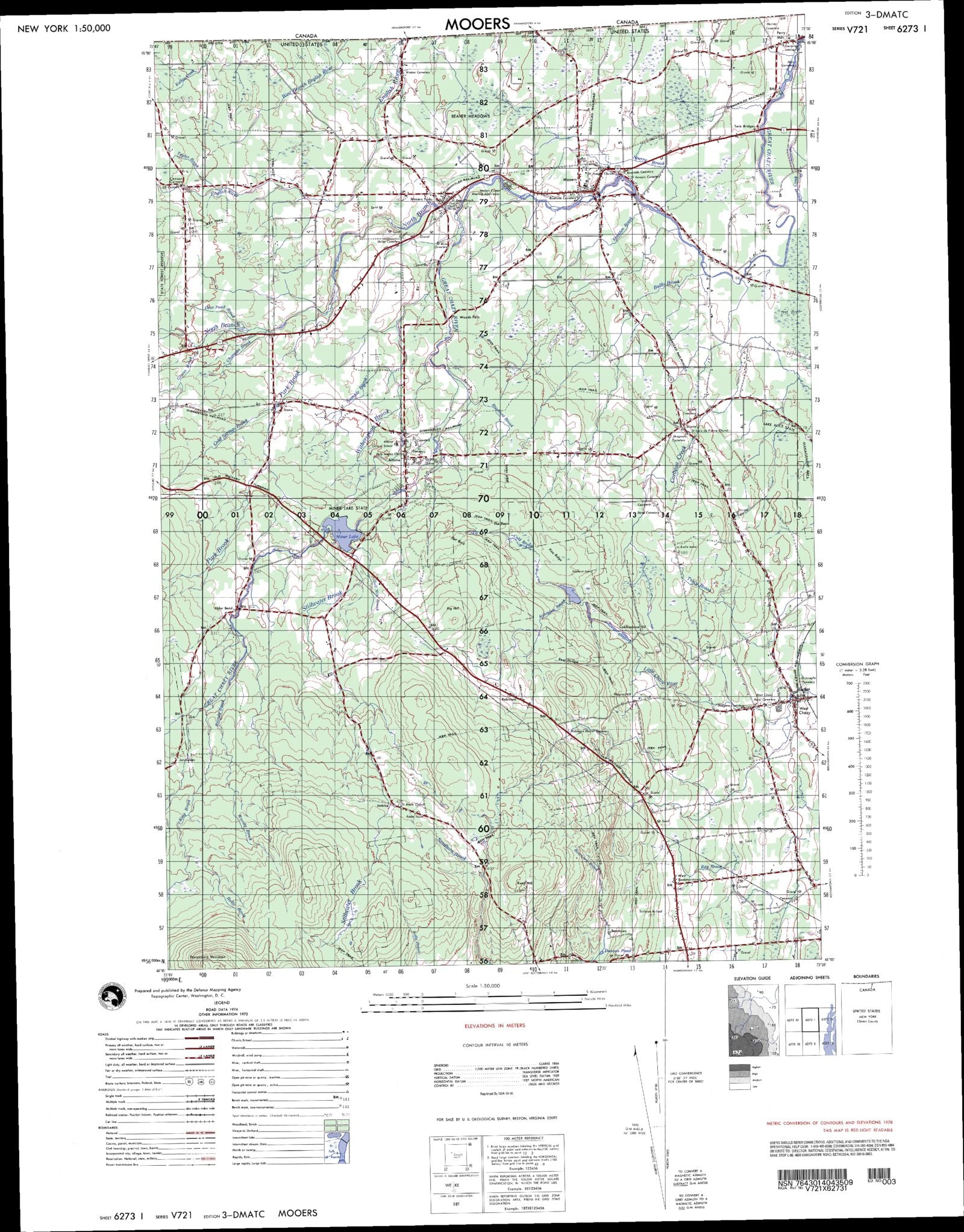 Mooers New York Military 1:50,000 Map – MyTopo Map Store