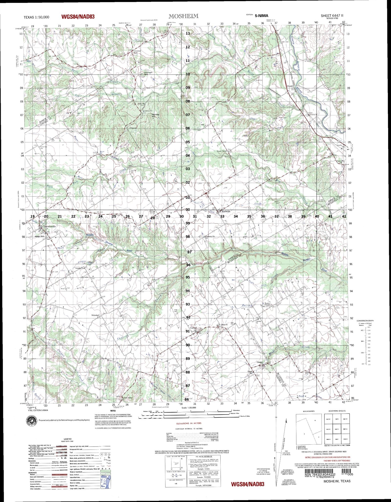 Mosheim Texas Military 1:50,000 Map – MyTopo Map Store