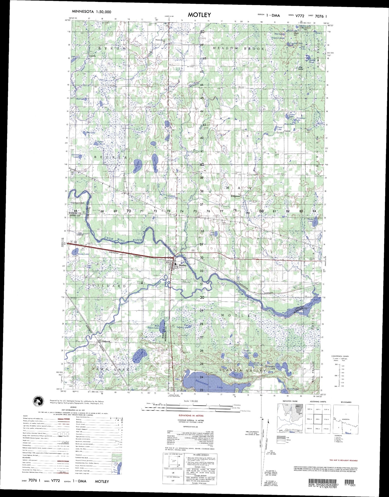 Motley Minnesota Military 1:50,000 Map – MyTopo Map Store
