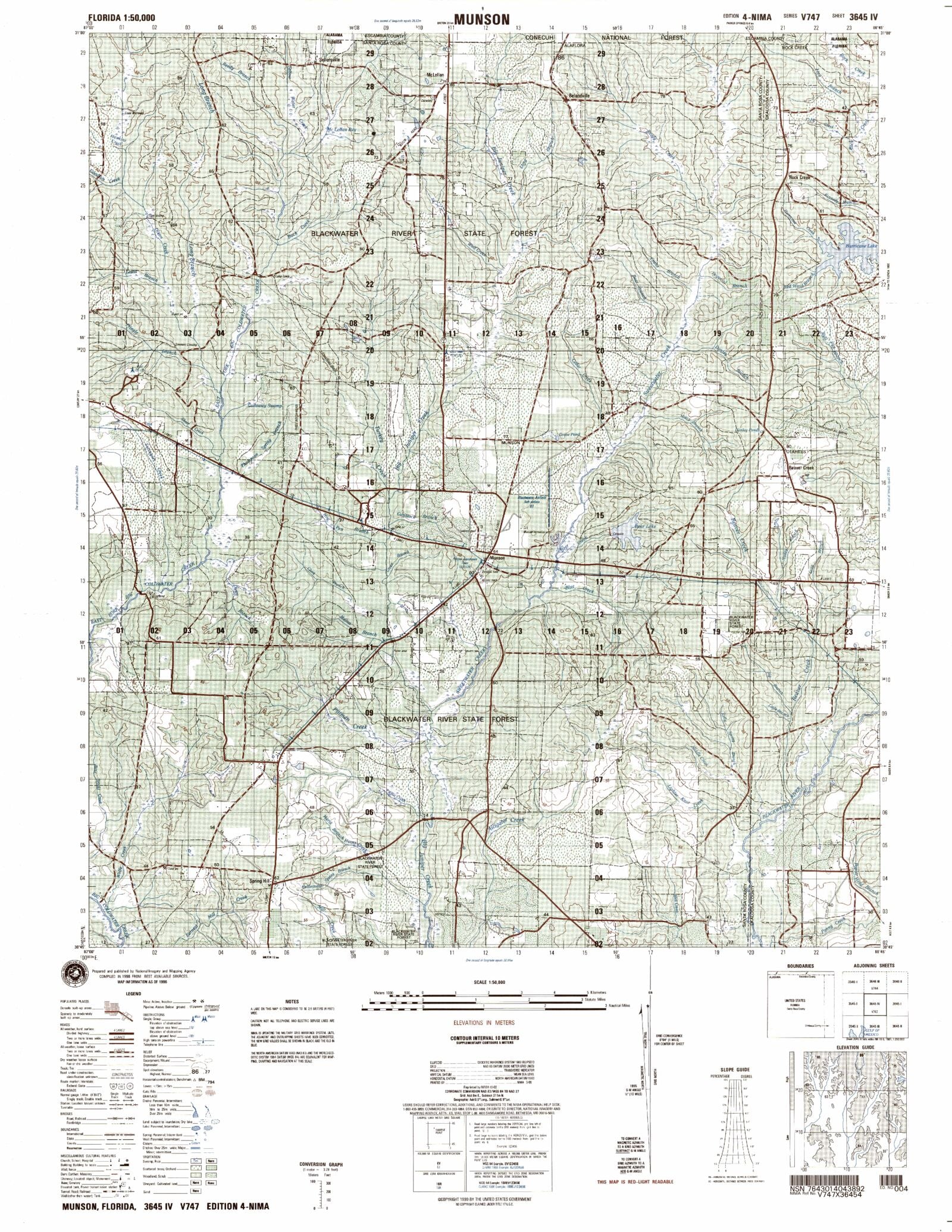 Munson Florida Military 1:50,000 Map – MyTopo Map Store
