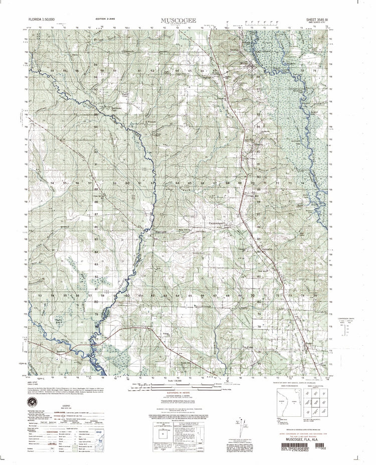 Muscogee Florida Military 1:50,000 Map – MyTopo Map Store