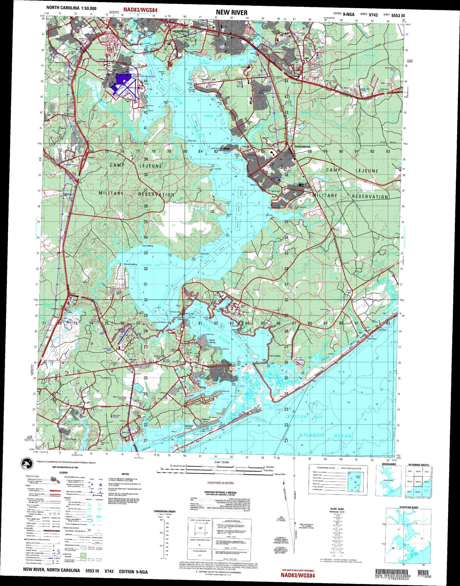 New River North Carolina Military 1:50,000 Map – MyTopo Map Store