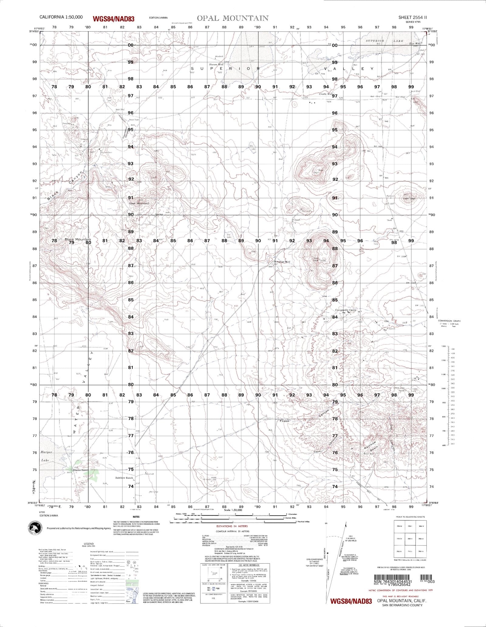 Opal Mountian California Military 1:50,000 Map – MyTopo Map Store