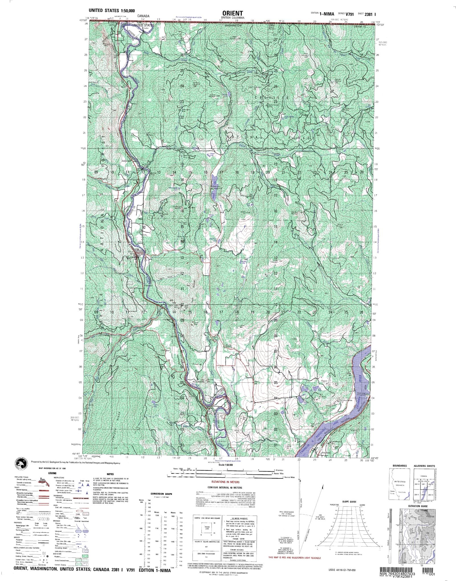 Orient Washington Military 1:50,000 Map – MyTopo Map Store