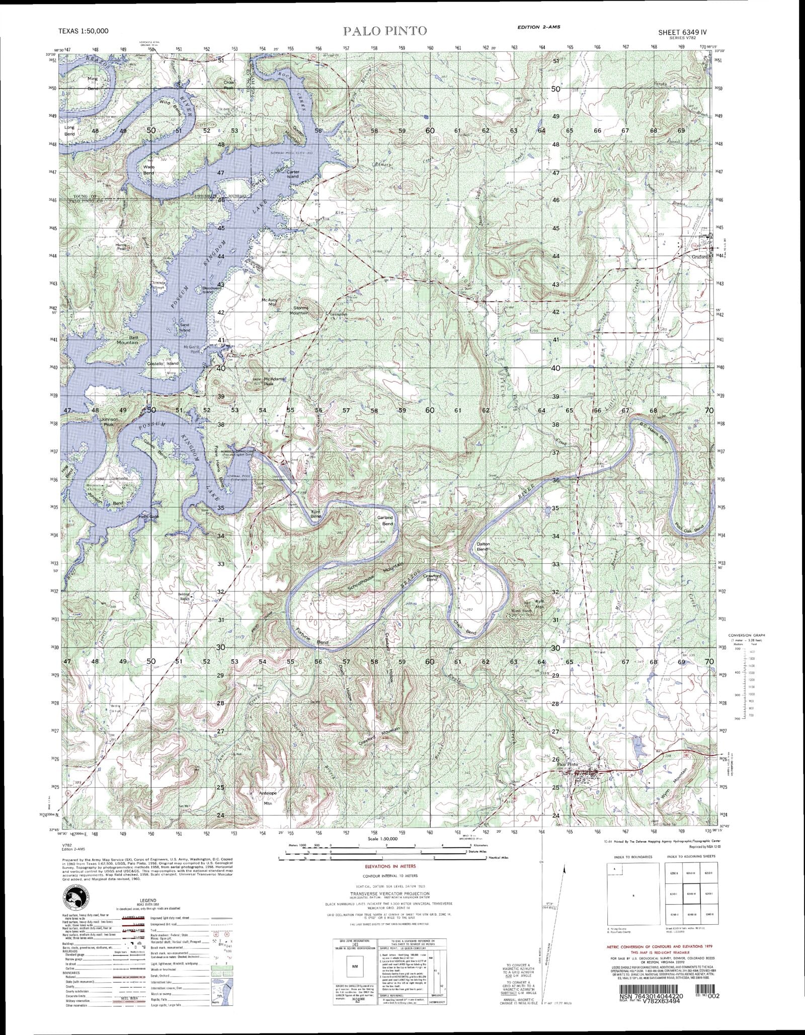 Palo Pinto Texas Military 1:50,000 Map – MyTopo Map Store