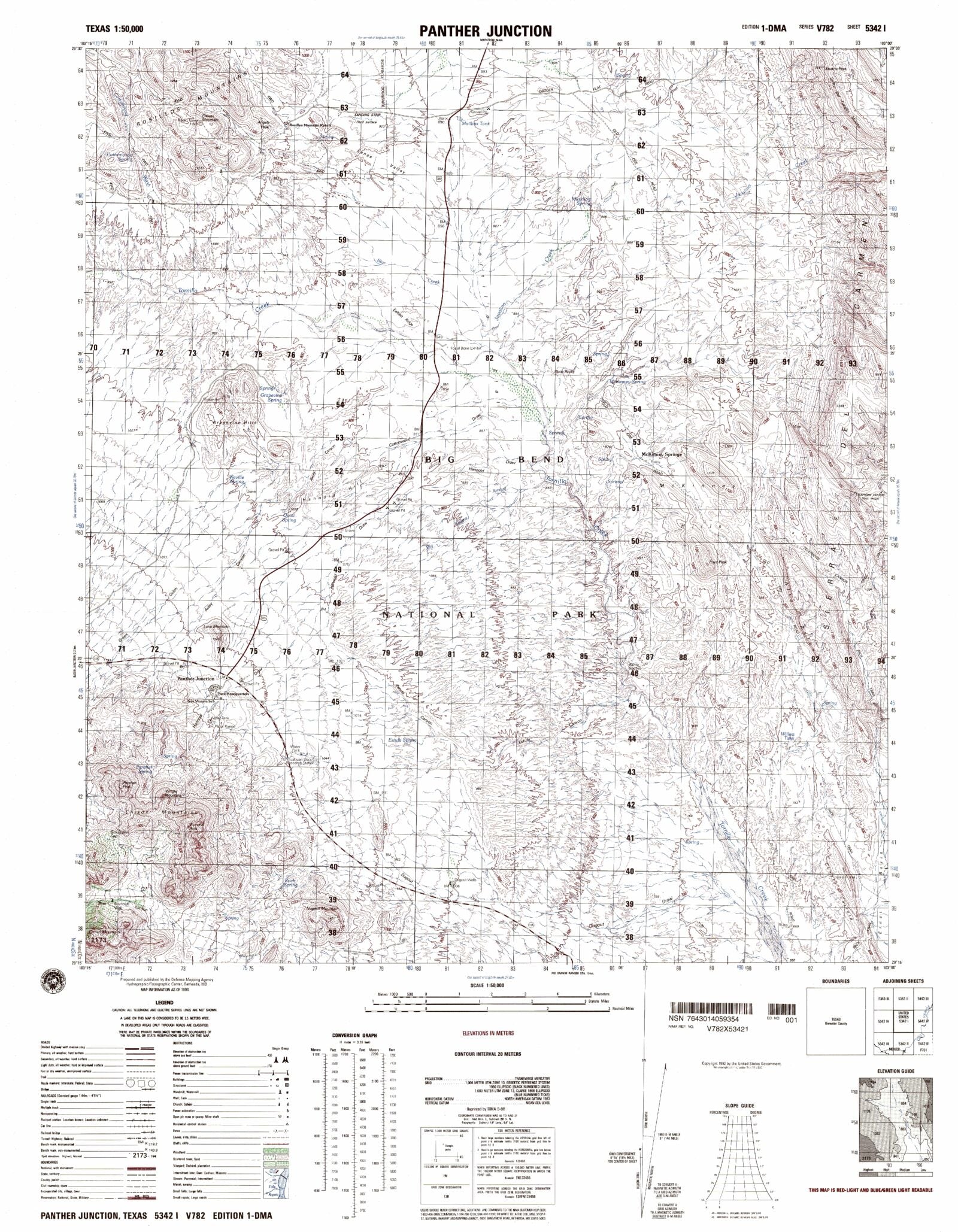 Panther Junction Texas Military 1:50,000 Map – MyTopo Map Store