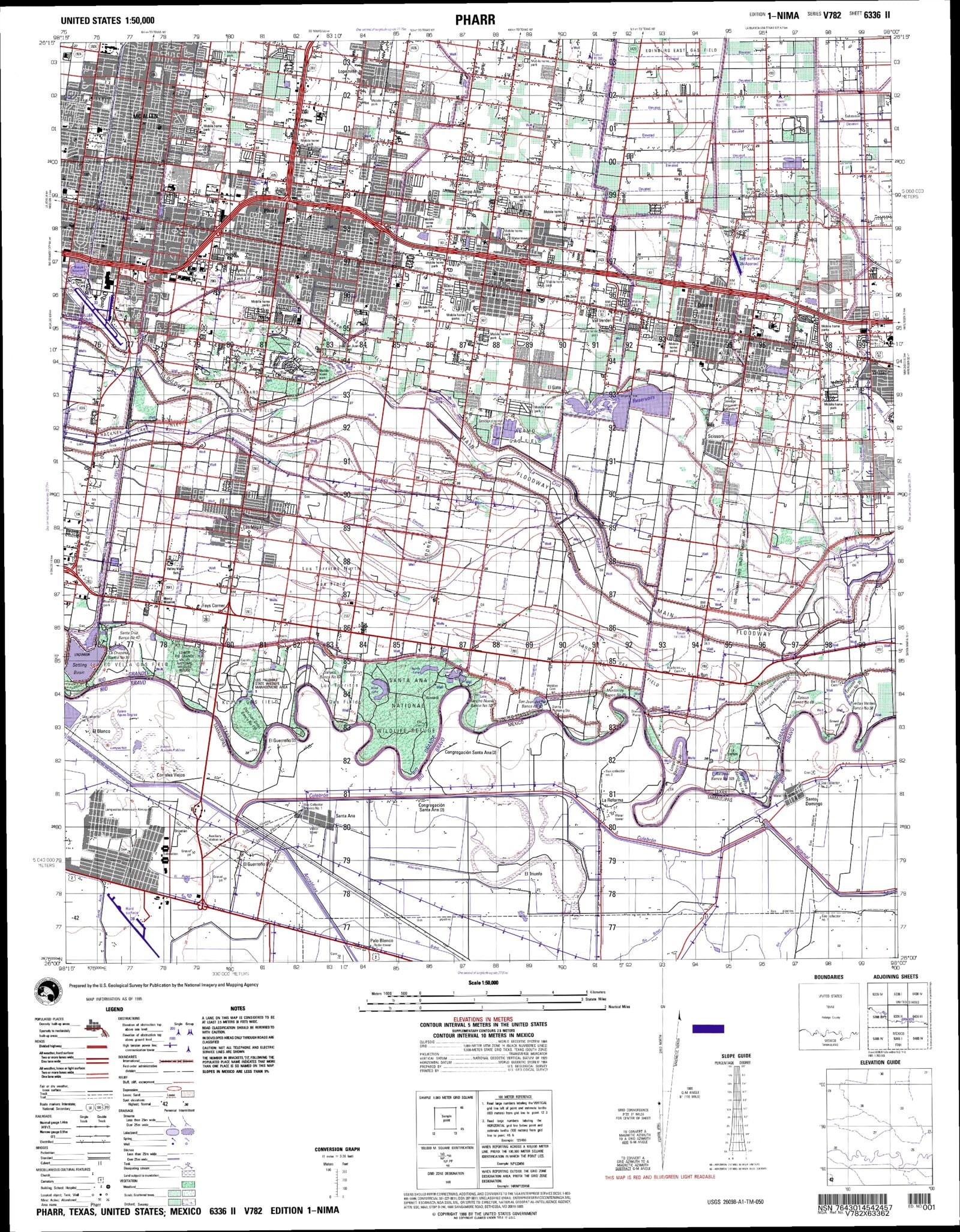 Pharr Texas Military 1:50,000 Map – MyTopo Map Store