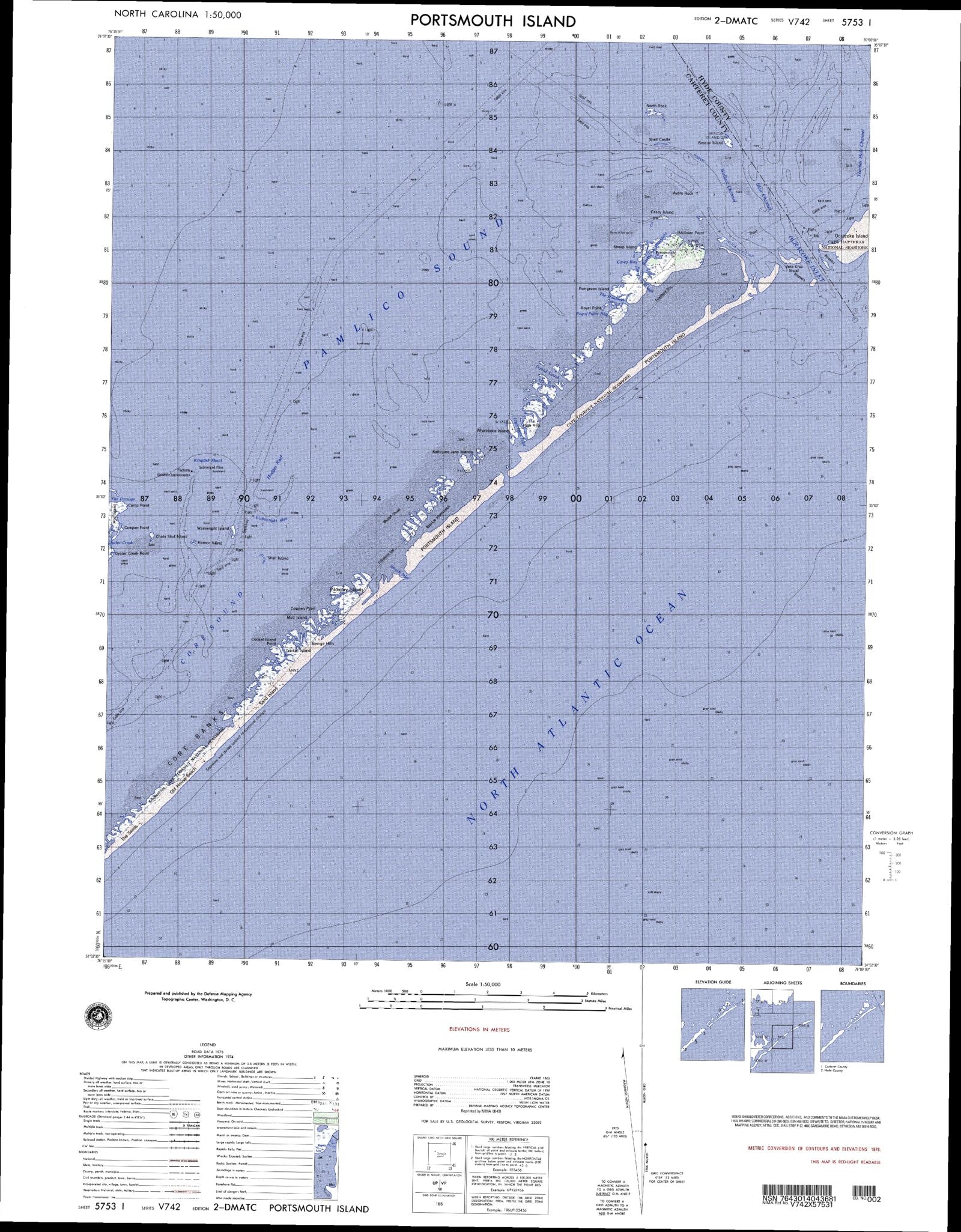 Portsmouth Island North Carolina Military 1:50,000 Map – MyTopo Map Store
