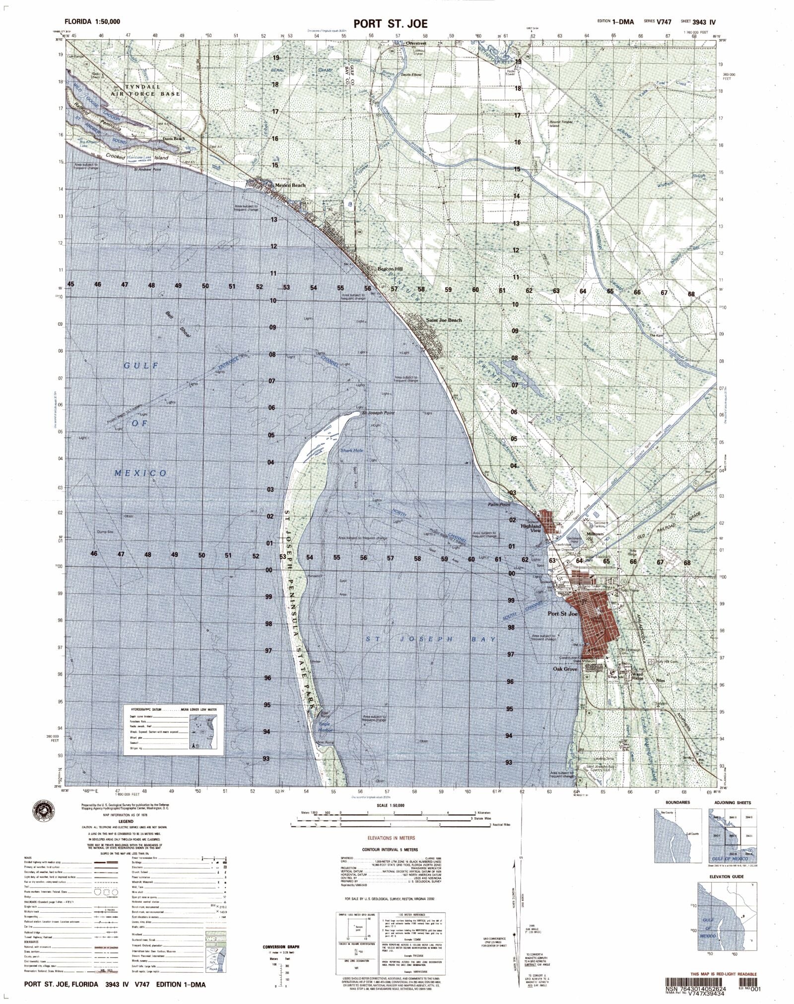 Port St Joe Florida Military 1:50,000 Map – MyTopo Map Store