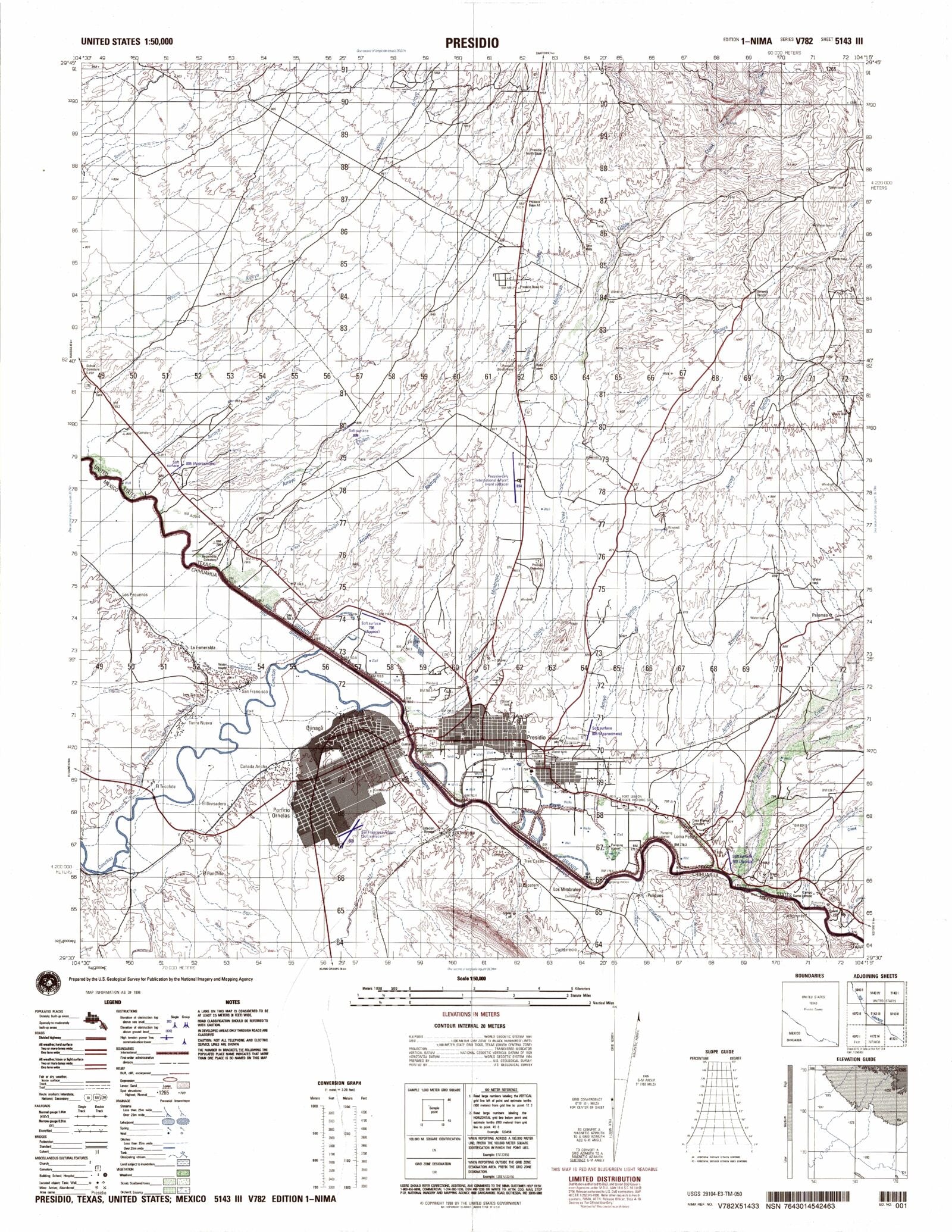 Presidio Texas Military 1:50,000 Map – MyTopo Map Store