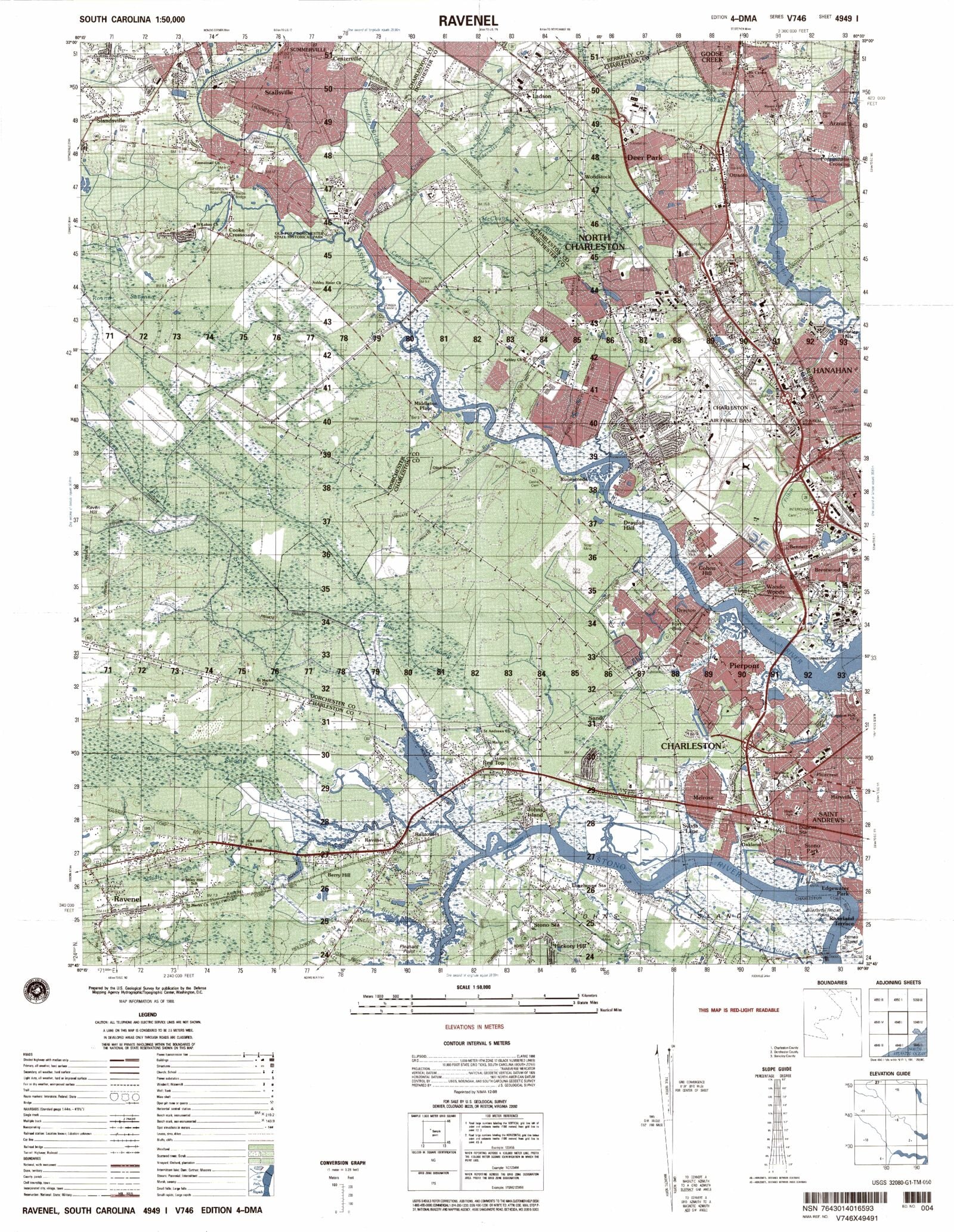 Ravenel South Carolina Military 1:50,000 Map – MyTopo Map Store