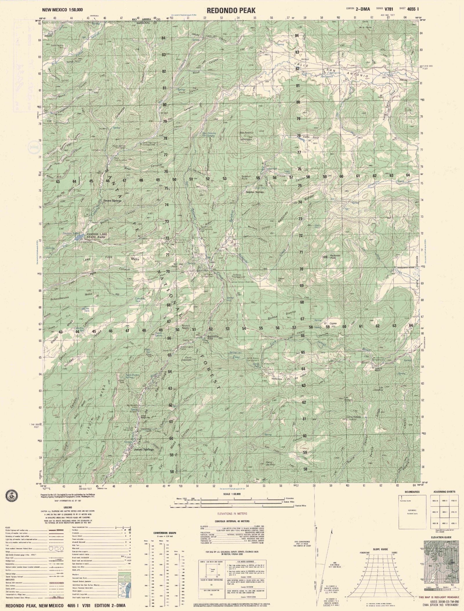 Redondo Peak New Mexico Military 1:50,000 Map – MyTopo Map Store
