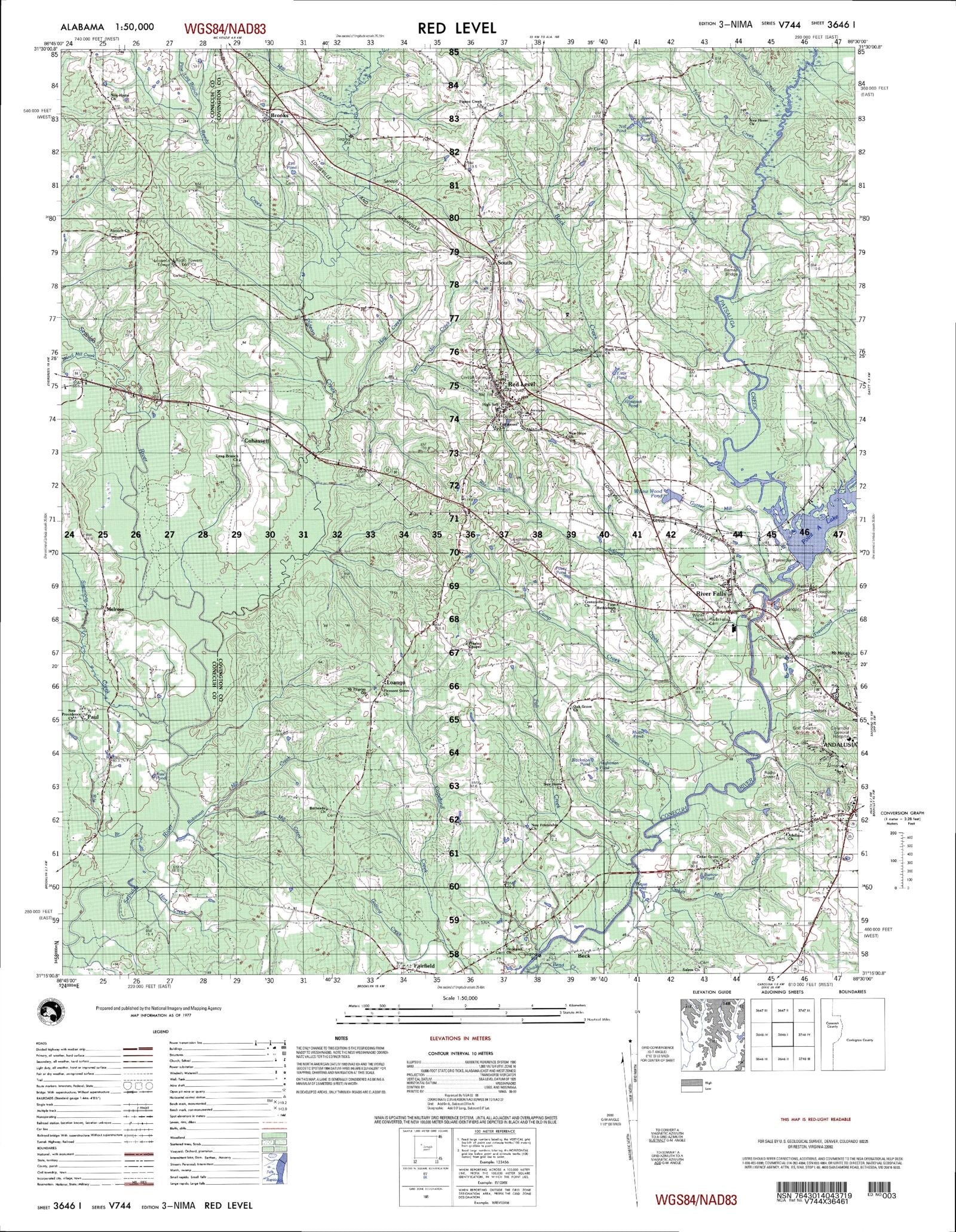 Red Level Alabama Military 1:50,000 Map – MyTopo Map Store