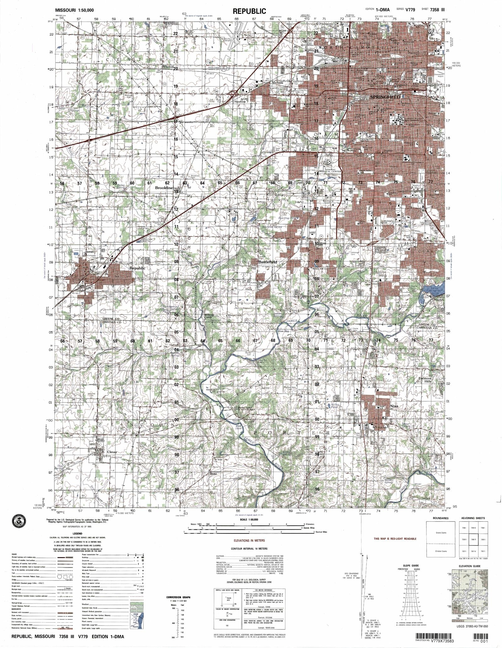 Republic Missouri Military 1:50,000 Map – MyTopo Map Store
