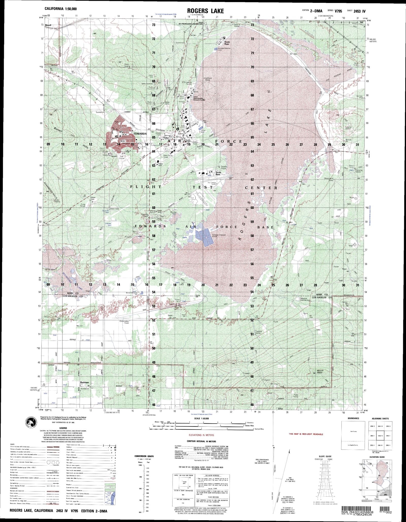 Rogers Lake California Military 1:50,000 Map – MyTopo Map Store