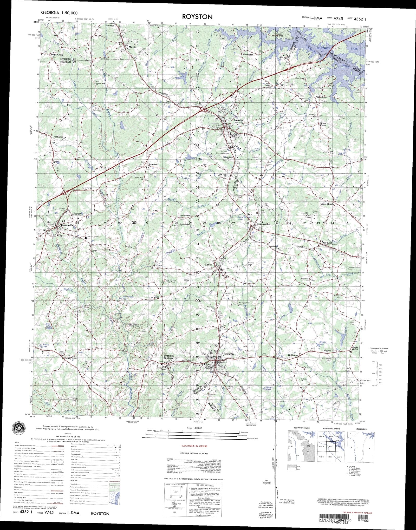 Royston Georgia Military 1:50,000 Map – MyTopo Map Store