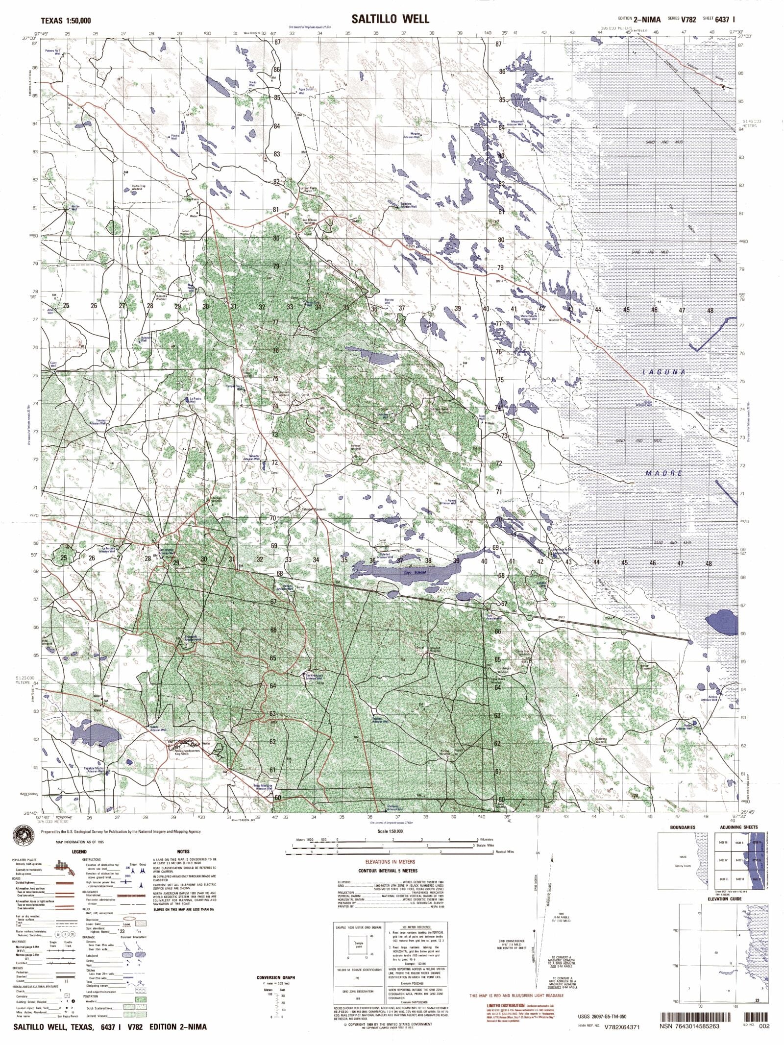 Saltillo Well Texas Military 1:50,000 Map – MyTopo Map Store
