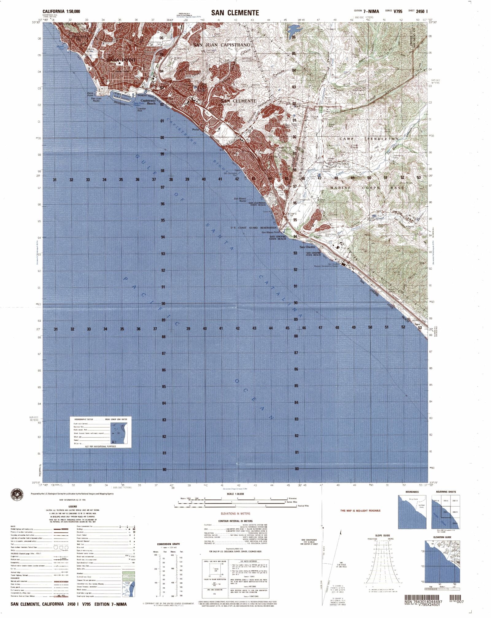 San Clemente California Military 1:50,000 Map – MyTopo Map Store