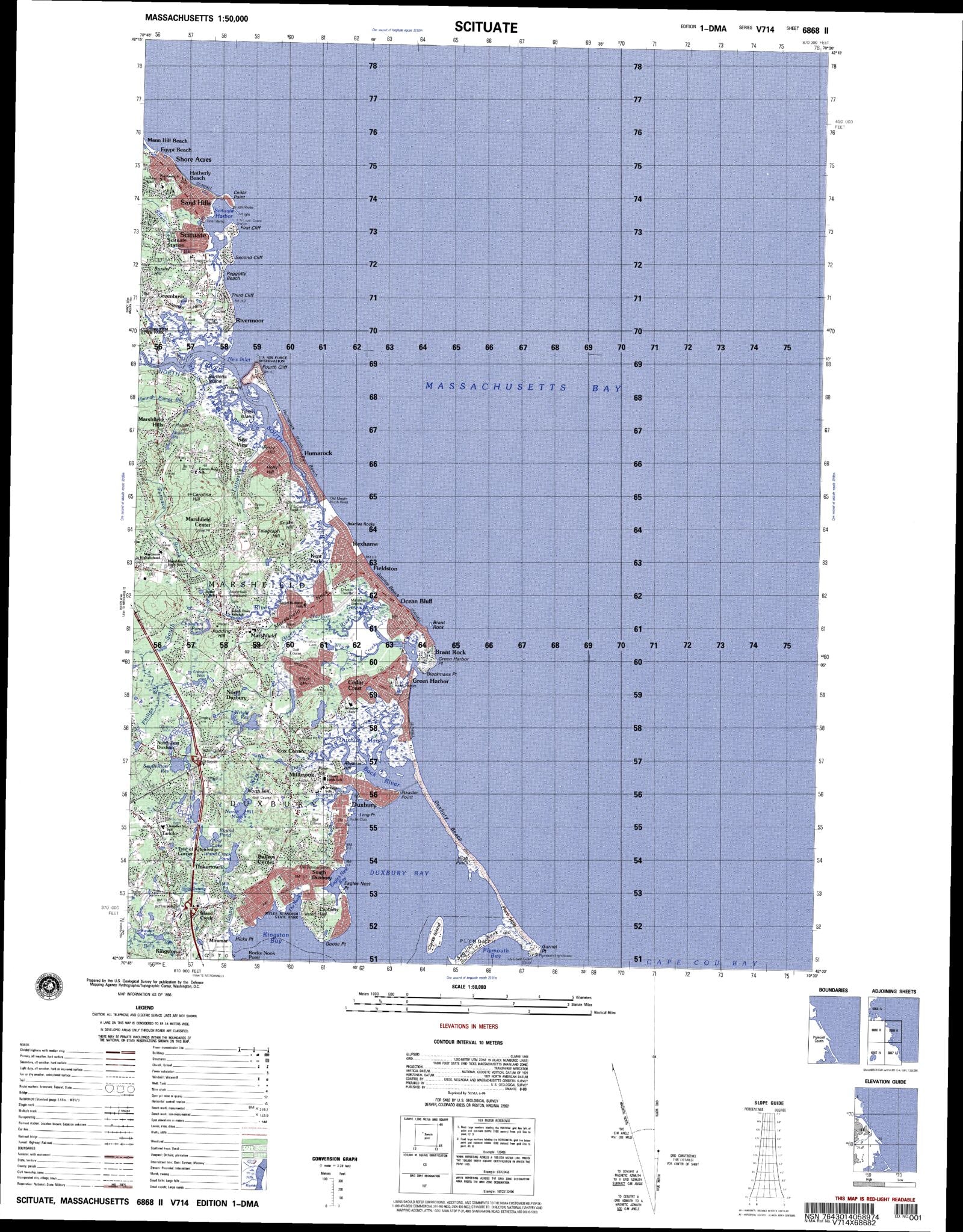 Scituate Massachusetts Military 1:50,000 Map – MyTopo Map Store