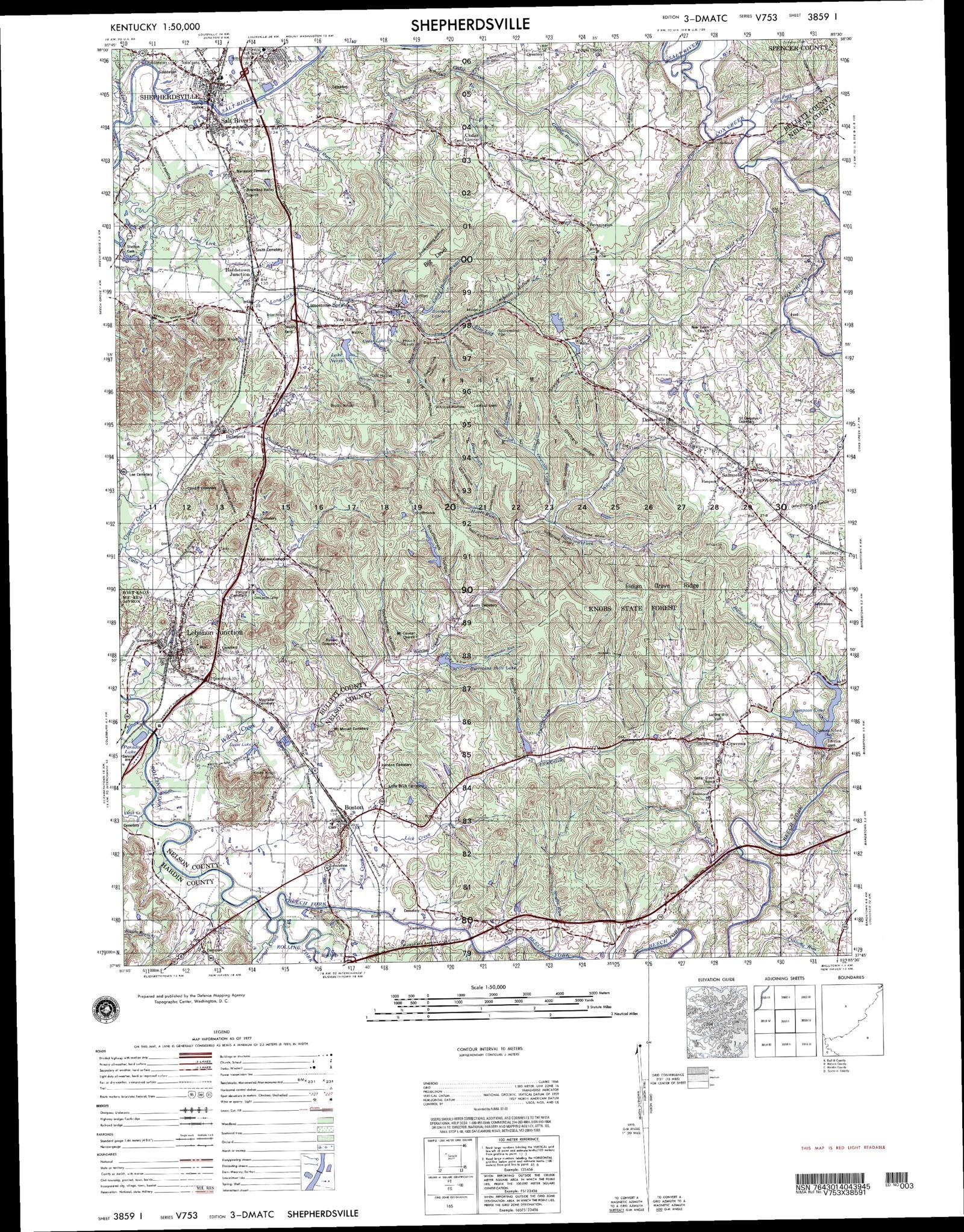 Shepherdsville Kentucky Military 1:50,000 Map – MyTopo Map Store