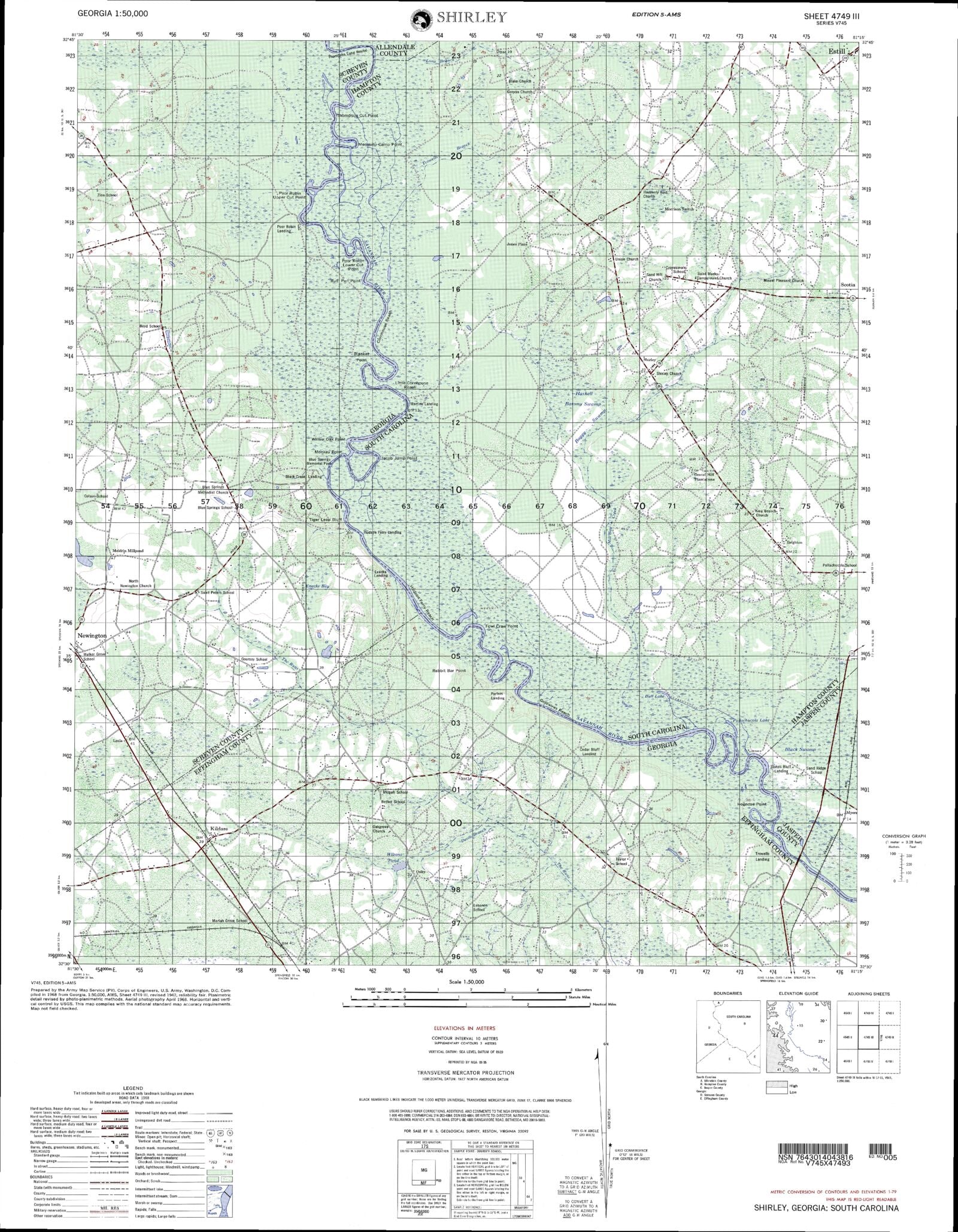 Shirley Georgia Military 1:50,000 Map – MyTopo Map Store