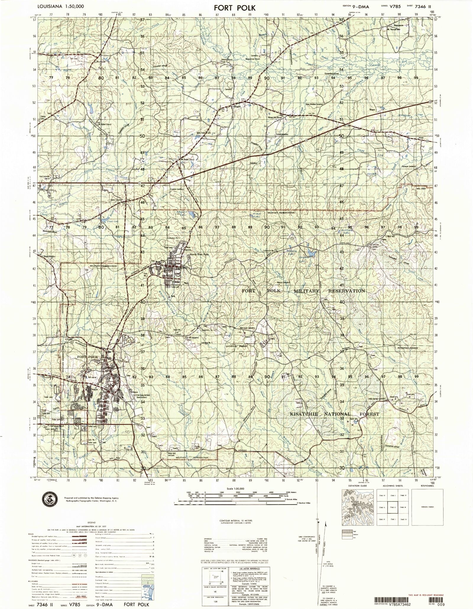 Slagle Louisiana Military 1:50,000 Map – MyTopo Map Store